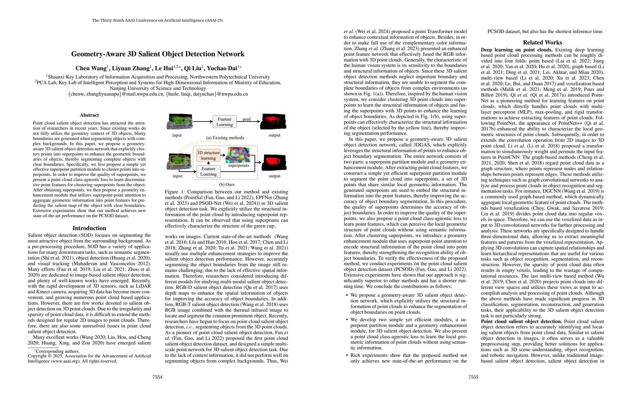 Geometry-Aware 3D Salient Object Detection Network