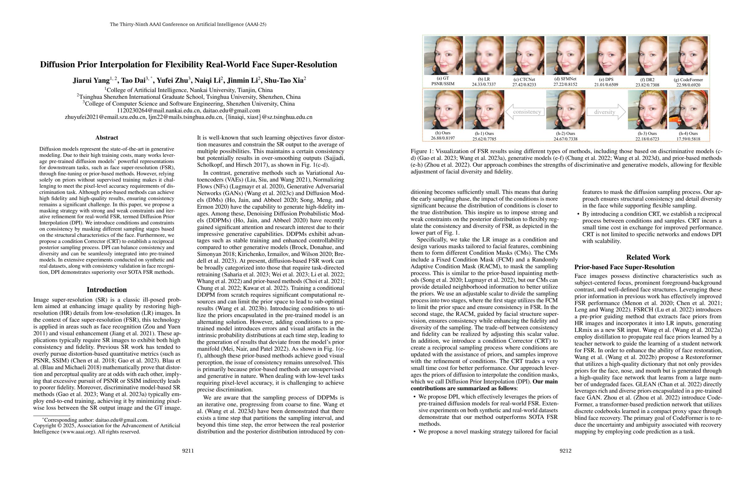Diffusion Prior Interpolation for Flexibility Real-World Face Super-Resolution