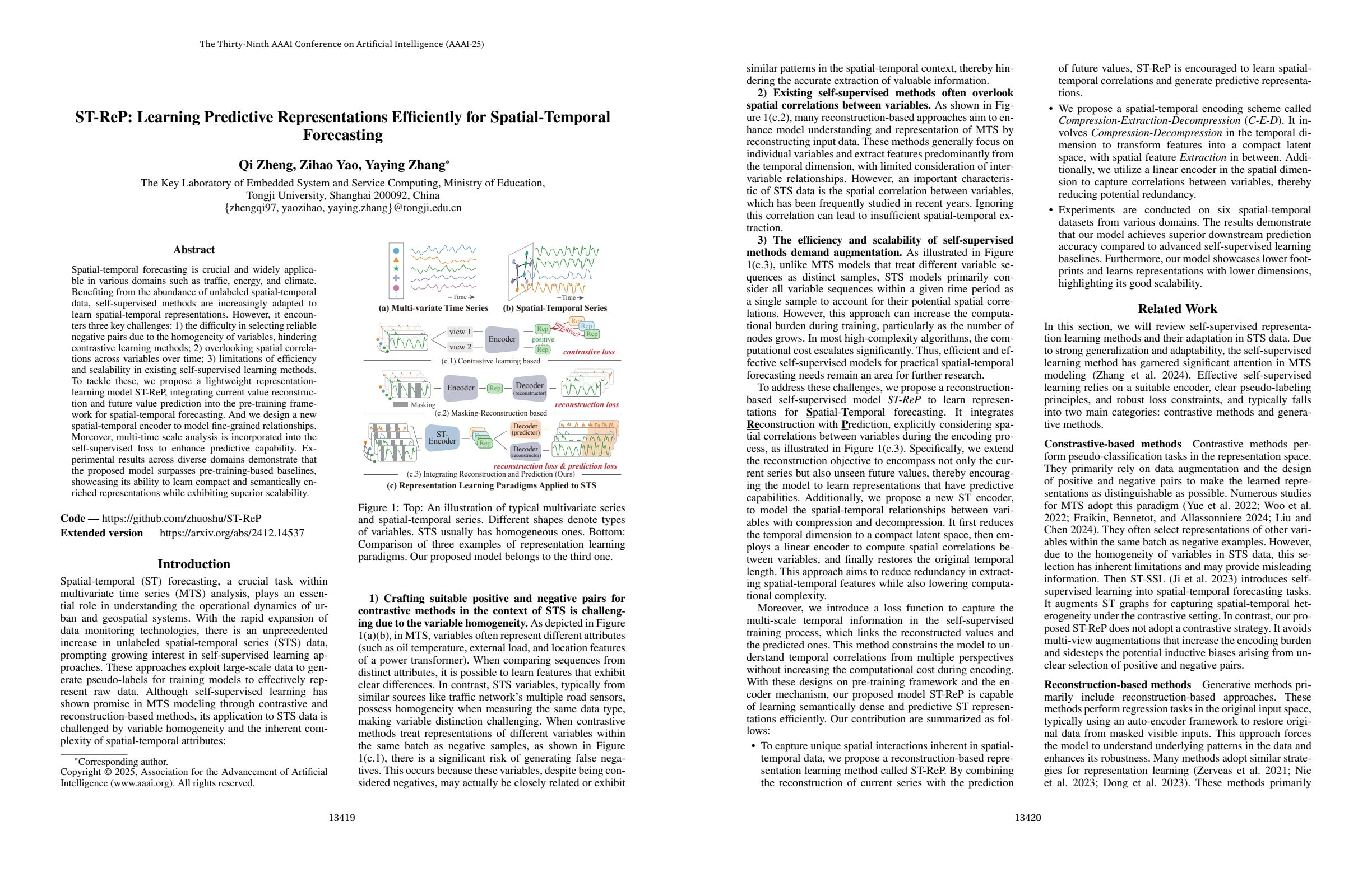 ST-ReP: Learning Predictive Representations Efficiently for Spatial-Temporal Forecasting