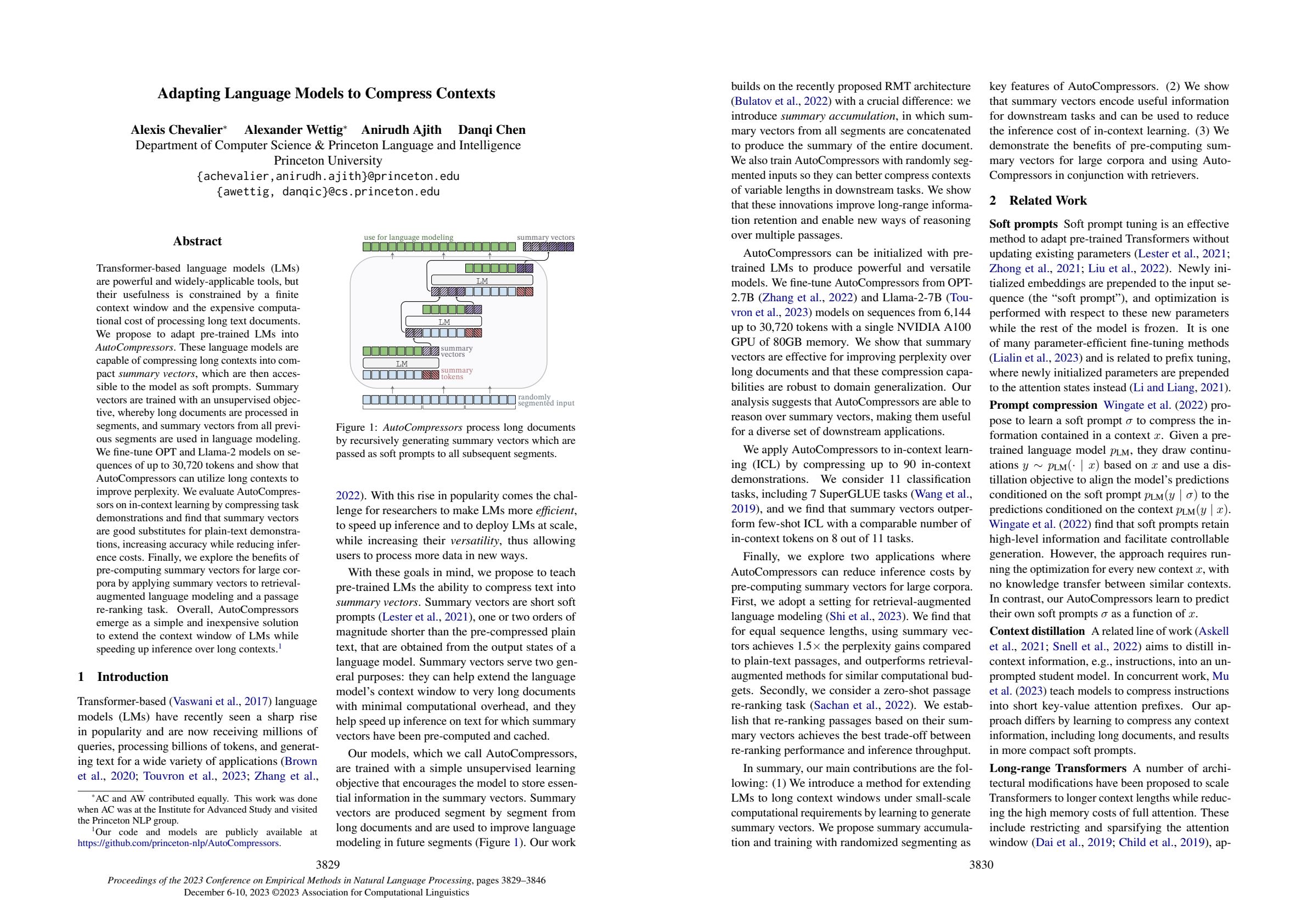 Adapting Language Models to Compress Contexts