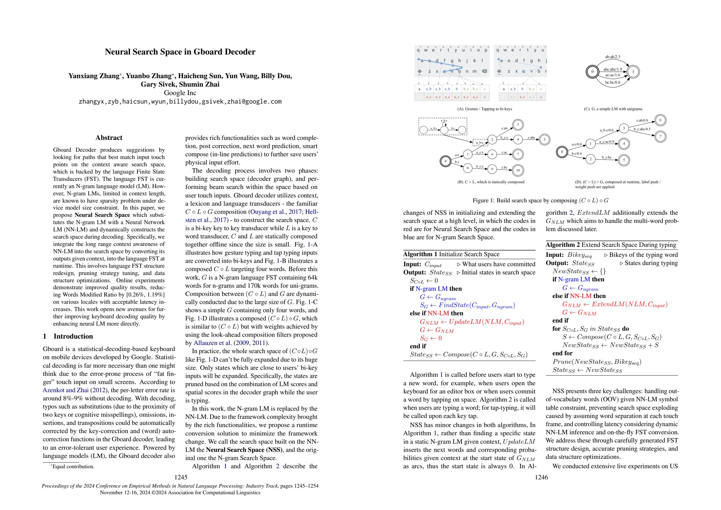 Neural Search Space in Gboard Decoder