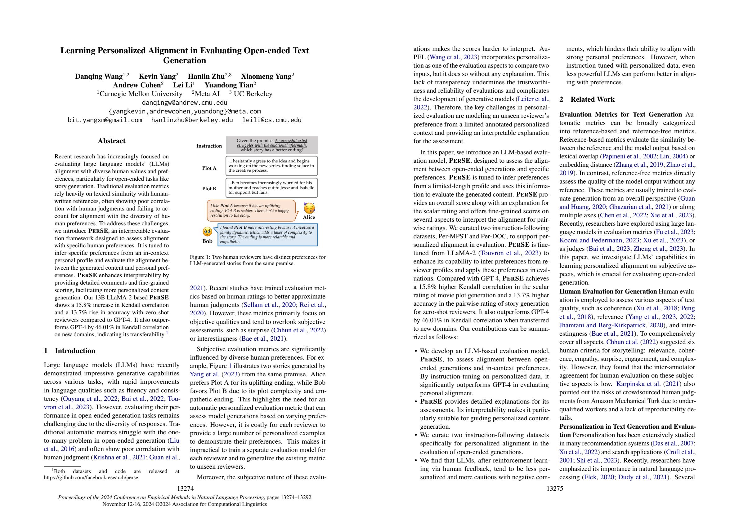 Learning Personalized Alignment for Evaluating Open-ended Text Generation