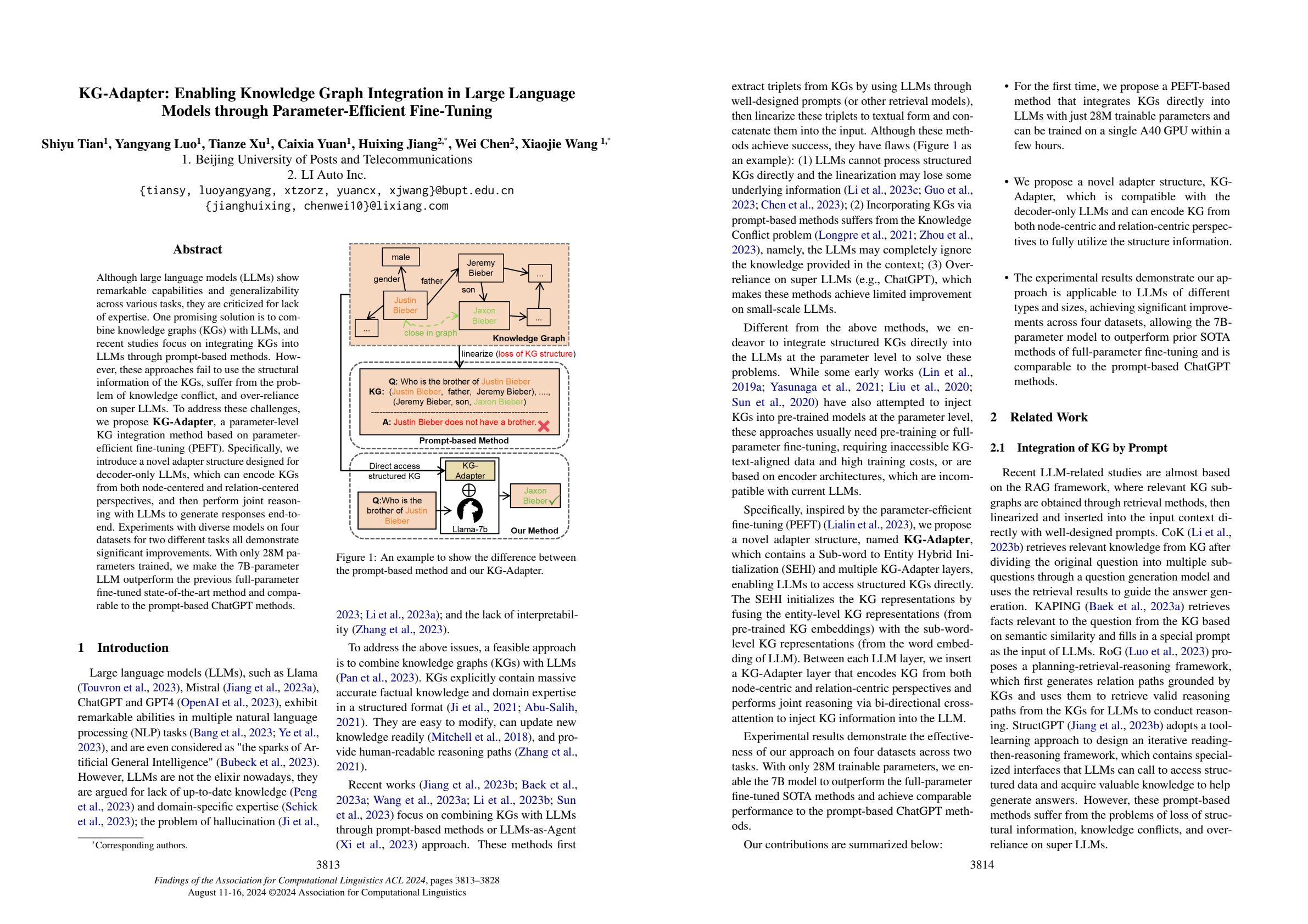 KG-Adapter: Enabling Knowledge Graph Integration in Large Language Models through Parameter ...