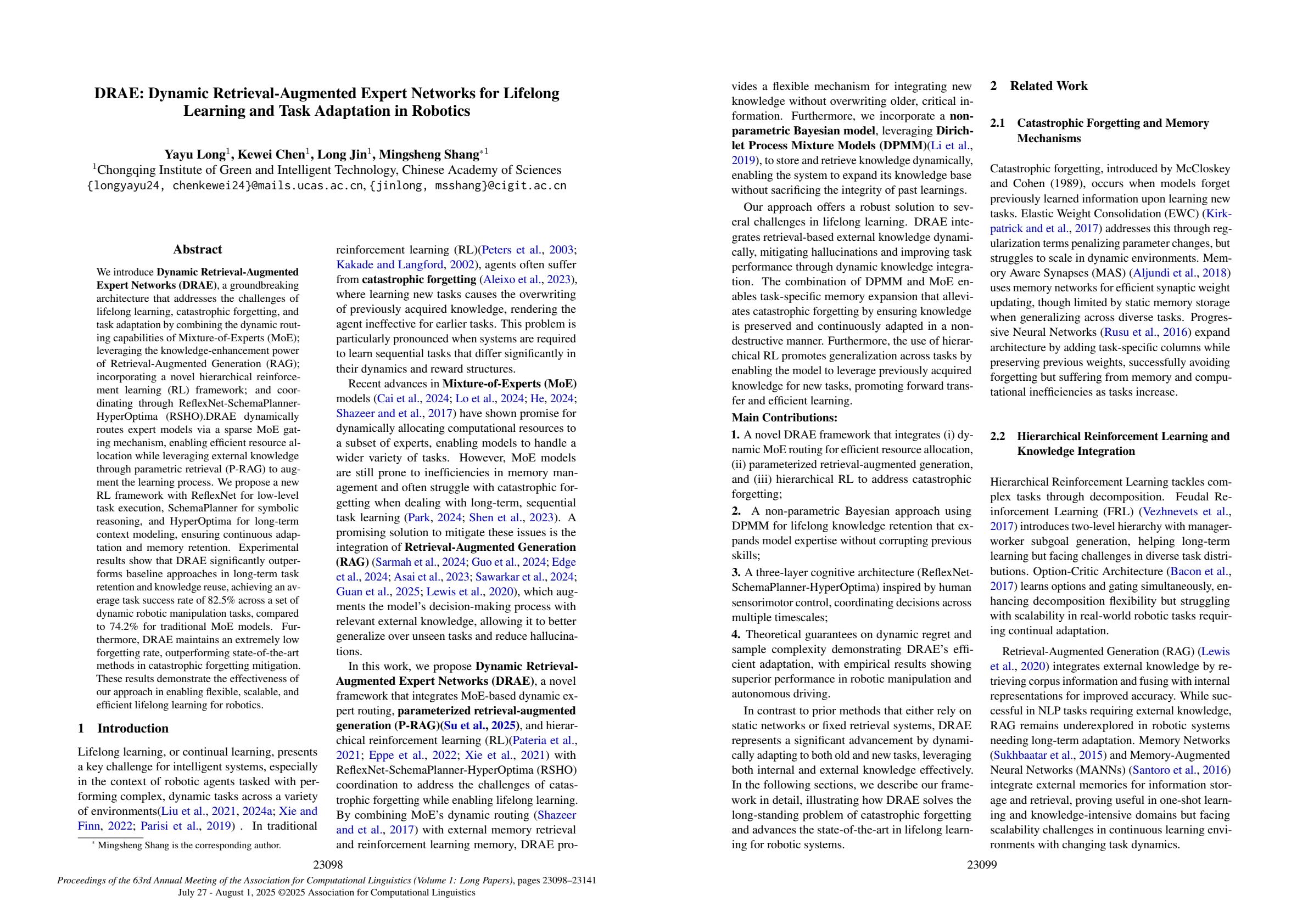 DRAE: Dynamic Retrieval-Augmented Expert Networks for Lifelong Learning ...