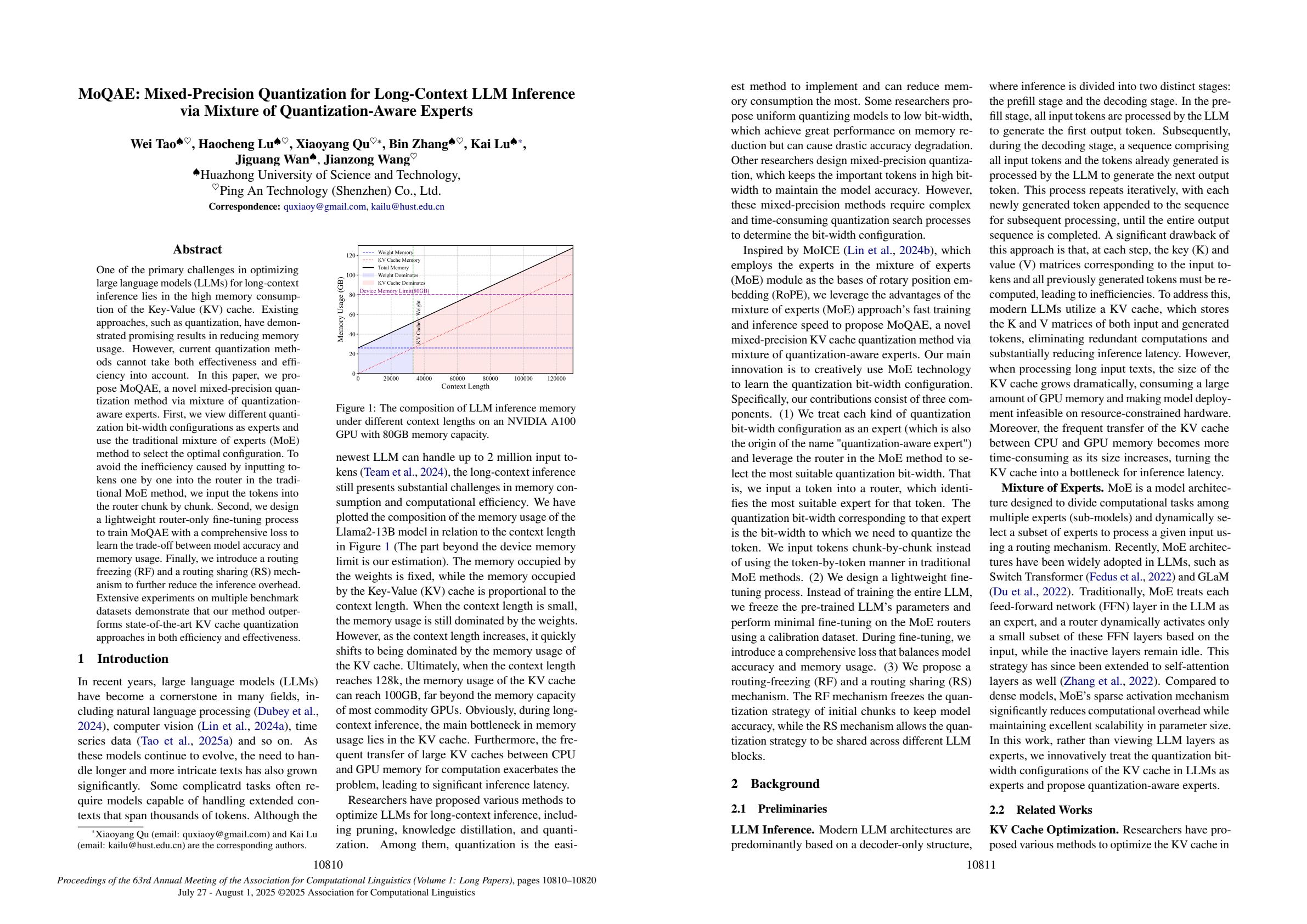 MoQAE: Mixed-Precision Quantization for Long-Context LLM Inference via Mixture of Quantization ...