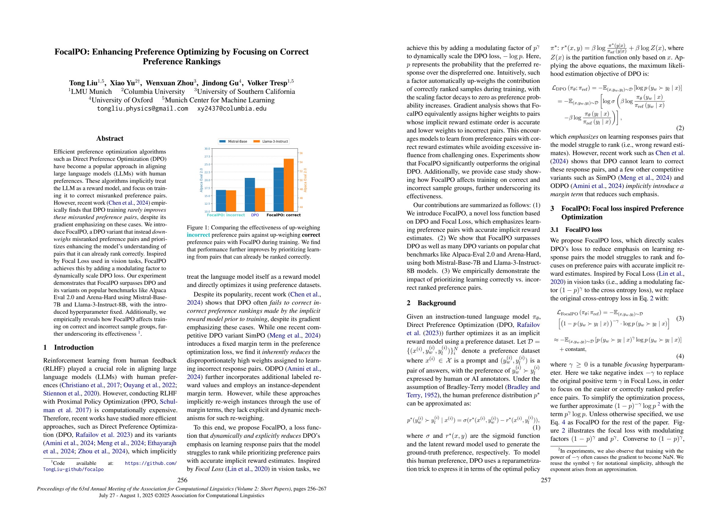 FocalPO: Enhancing Preference Optimizing by Focusing on Correct Preference Rankings