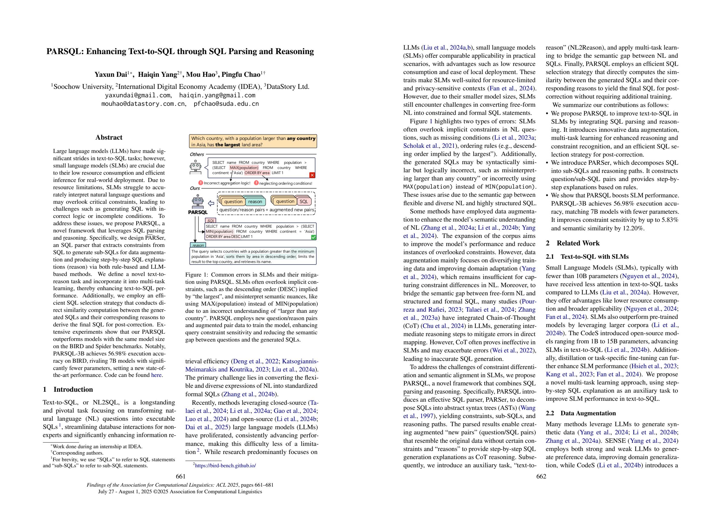 PARSQL: Enhancing Text-to-SQL through SQL Parsing and Reasoning