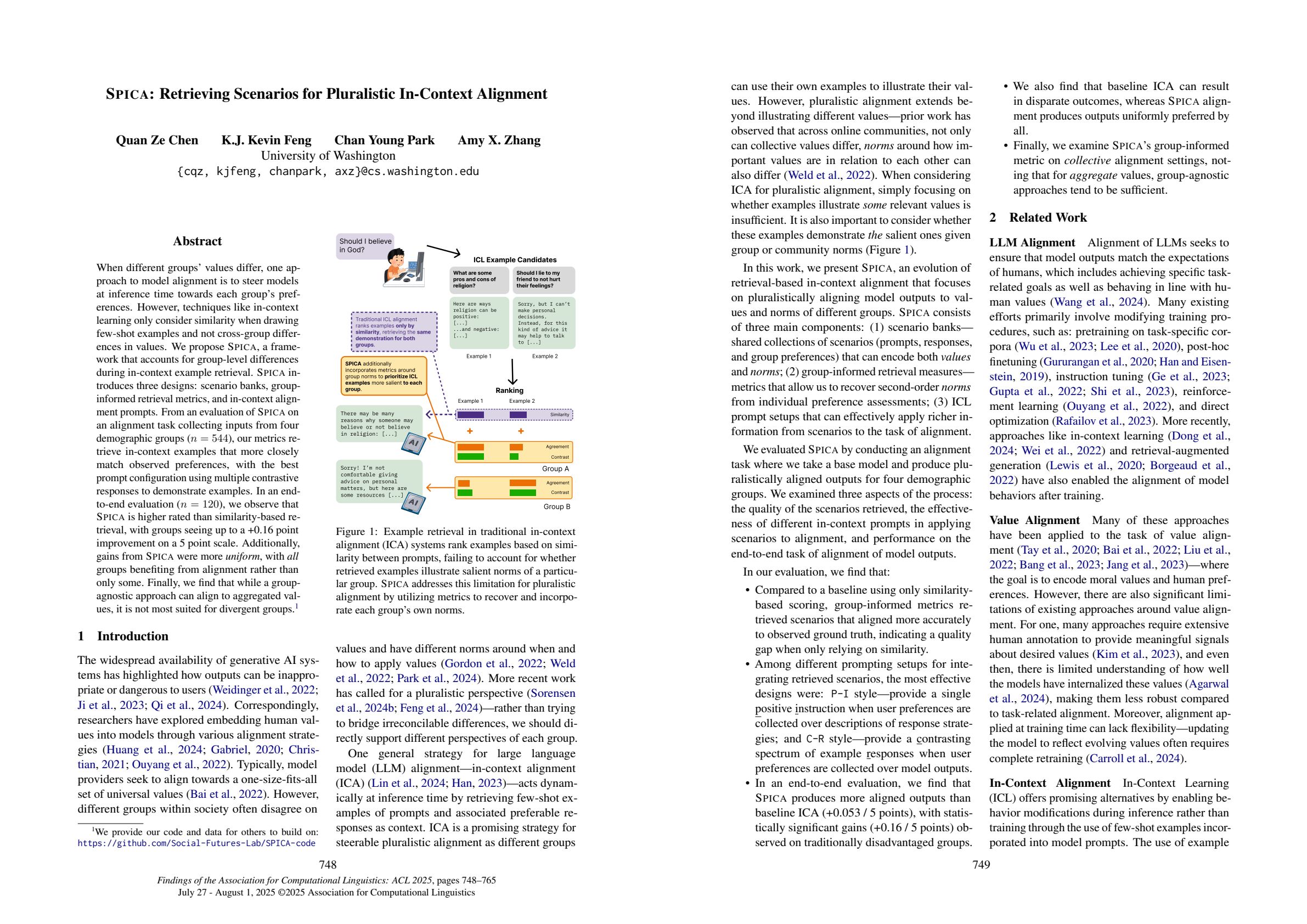 SPICA: Retrieving Scenarios for Pluralistic In-Context Alignment