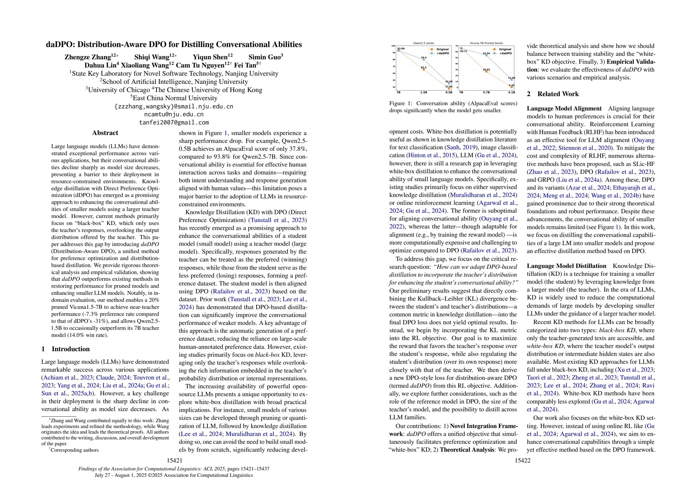 daDPO: Distribution-Aware DPO for Distilling Conversational Abilities