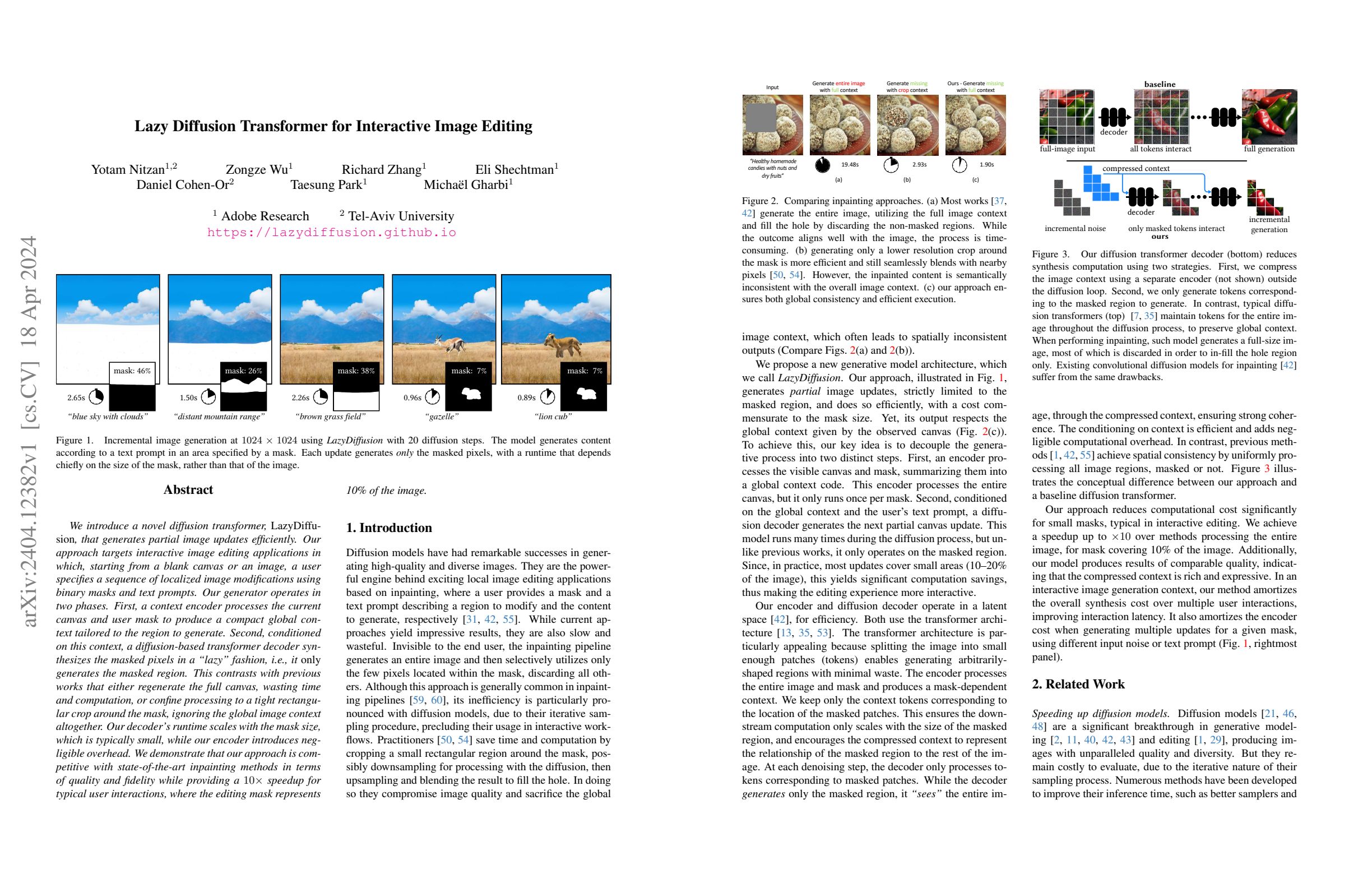 Lazy Diffusion Transformer for Interactive Image Editing