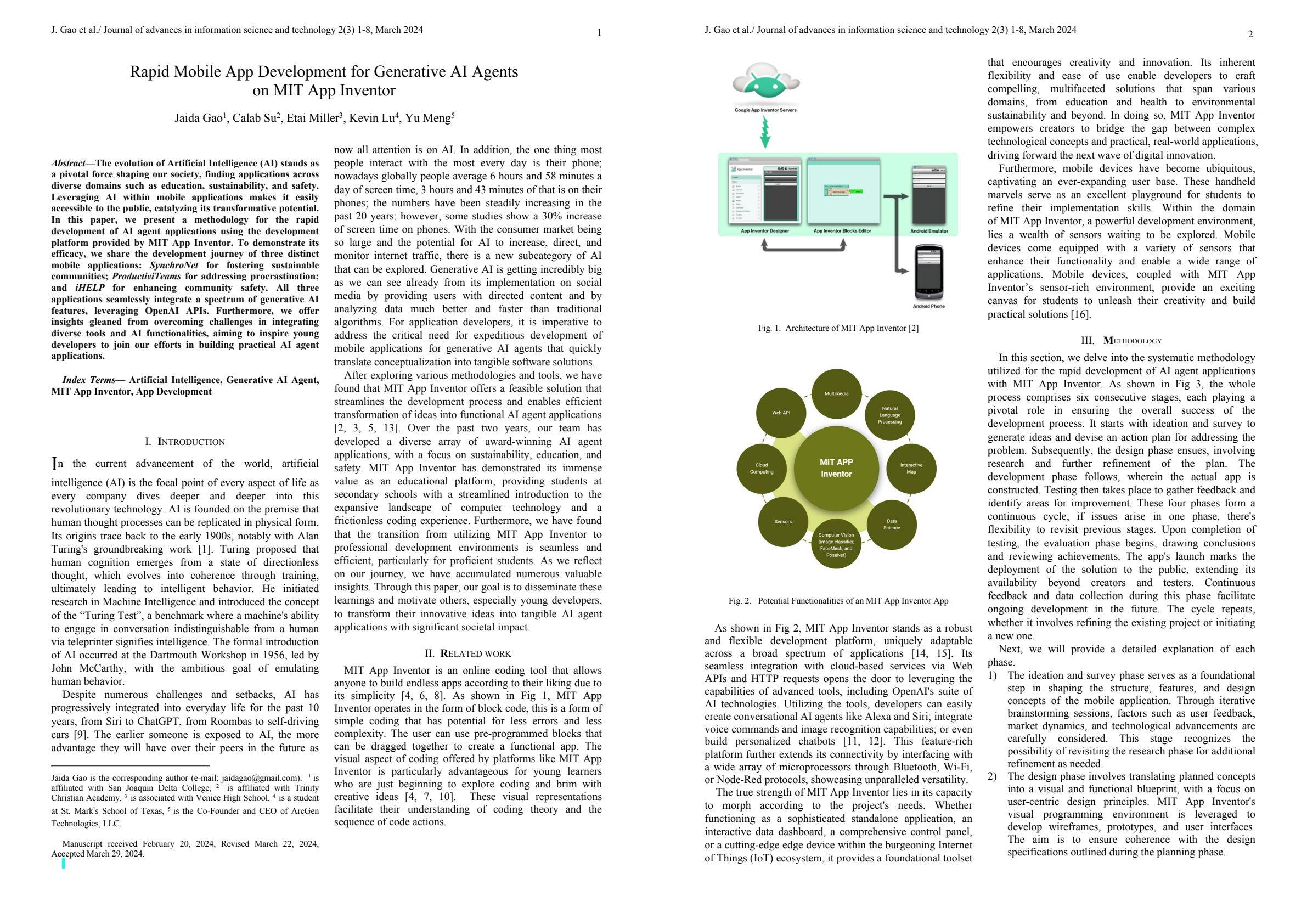 Rapid Mobile App Development for Generative AI Agents on MIT App Inventor