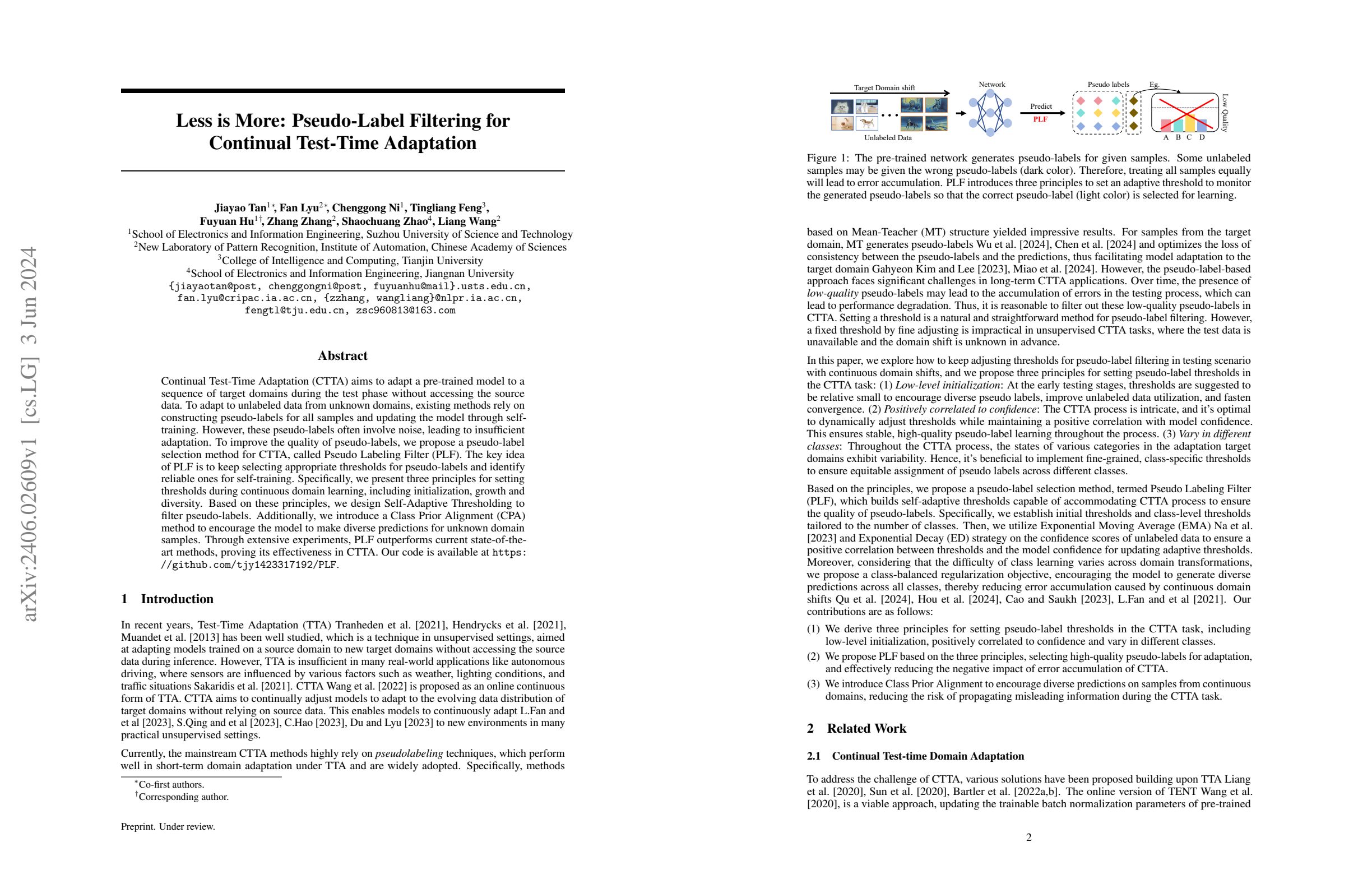 Less is More: Pseudo-Label Filtering for Continual Test-Time Adaptation