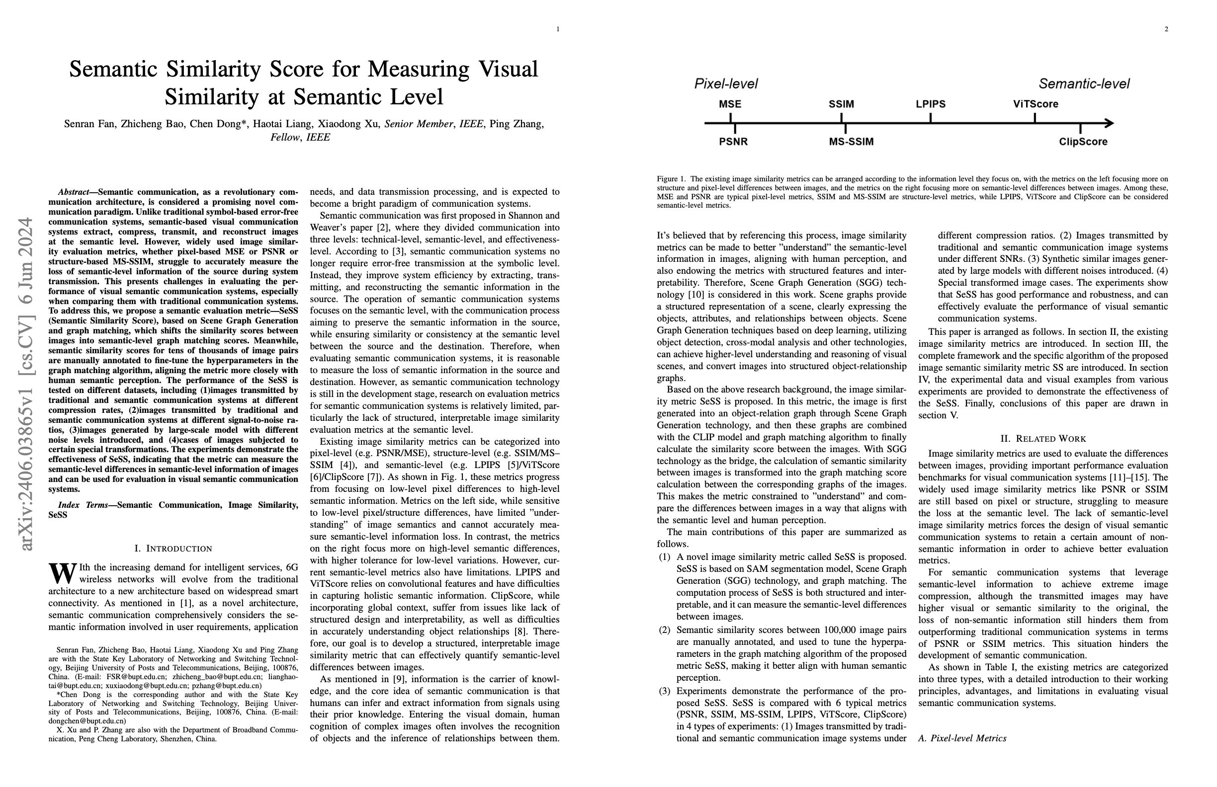 Semantic Similarity Score for Measuring Visual Similarity at Semantic Level