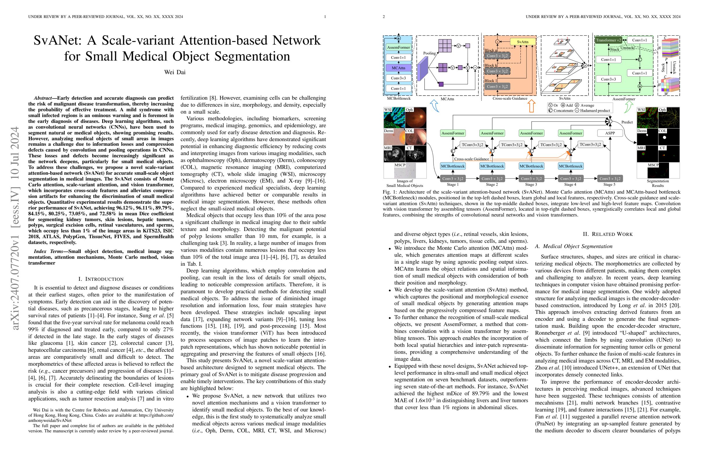 SvANet: A Scale-variant Attention-based Network for Small Medical Object Segmentation