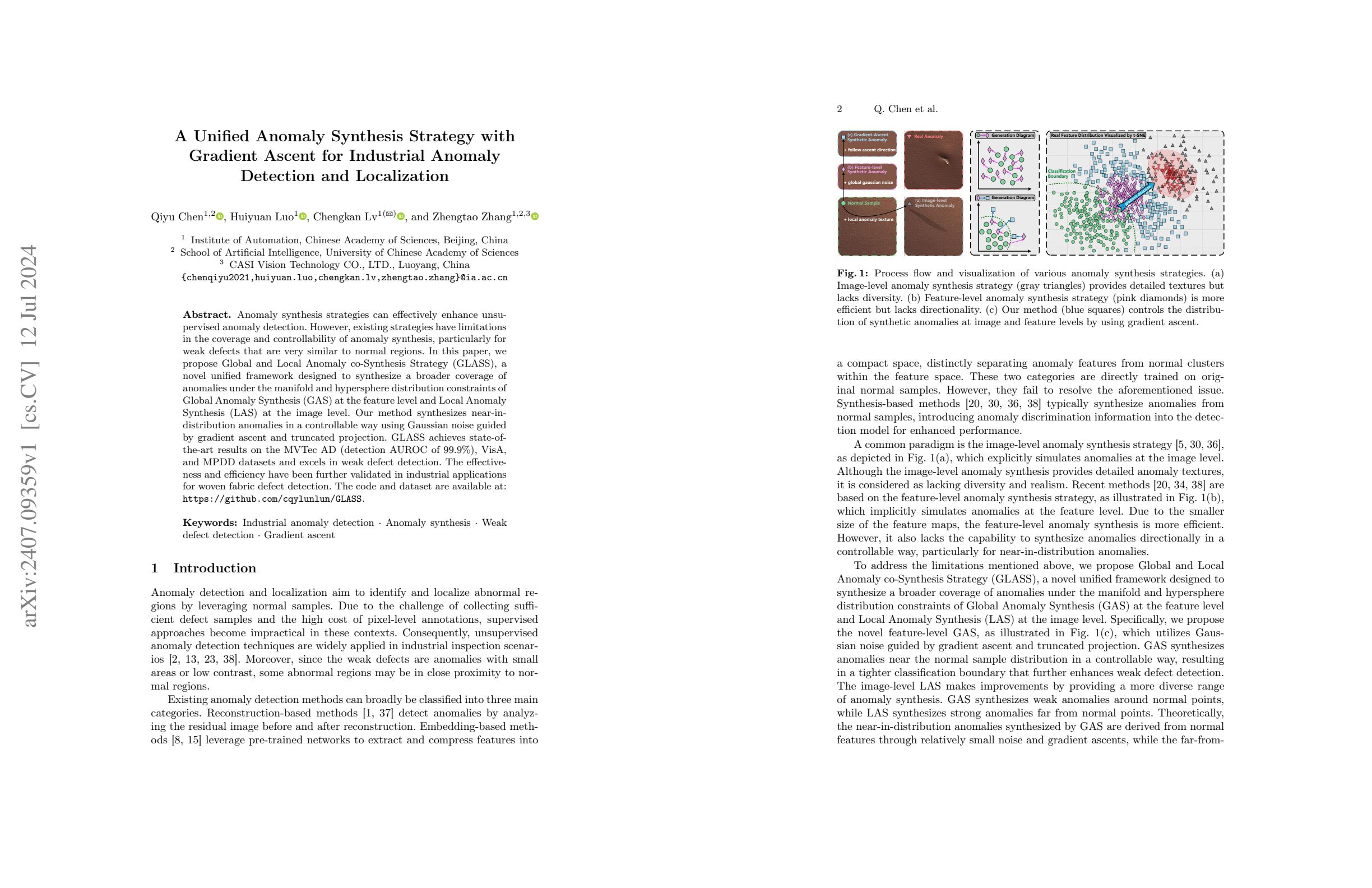 A Unified Anomaly Synthesis Strategy with Gradient Ascent for Industrial Anomaly Detection and ...