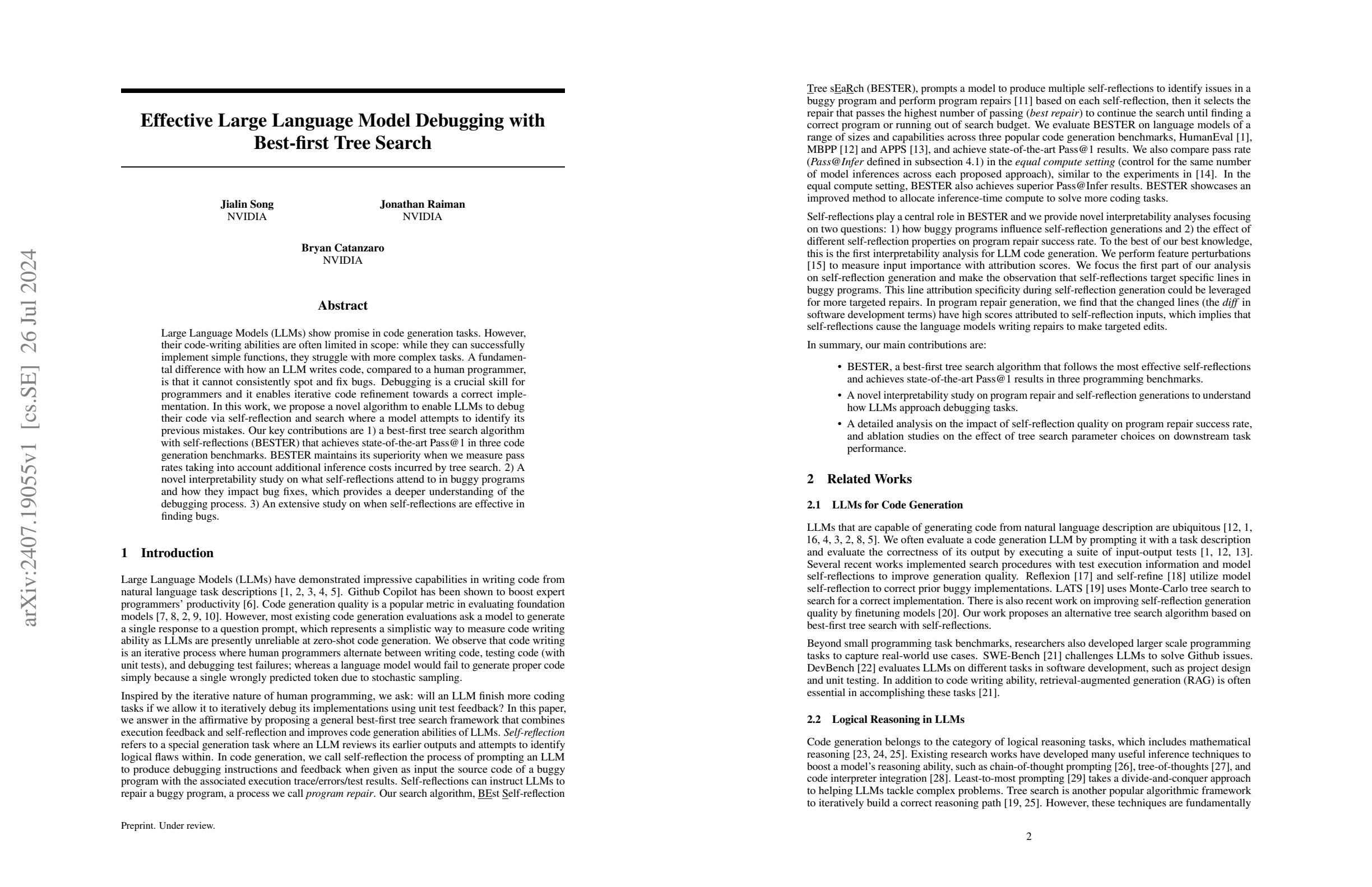 Effective Large Language Model Debugging with Best-first Tree Search