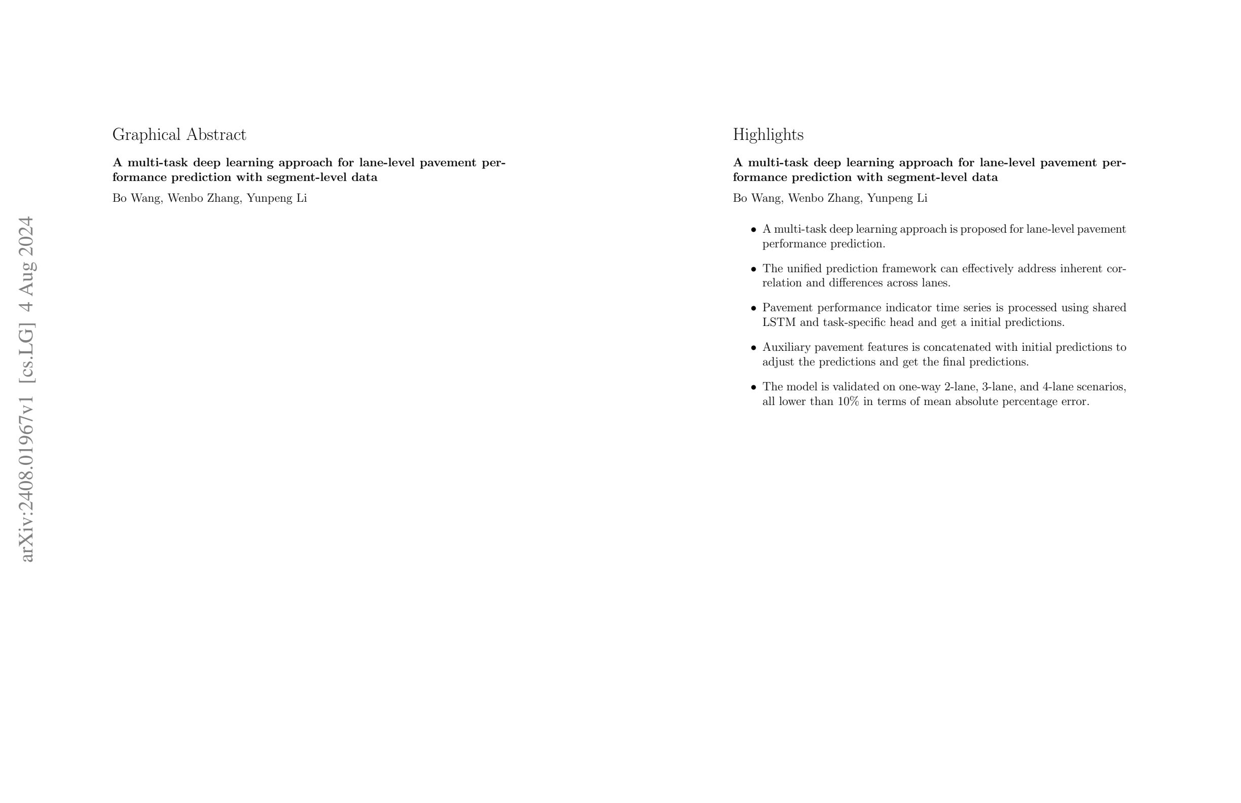 A multi-task deep learning approach for lane-level pavement performance ...