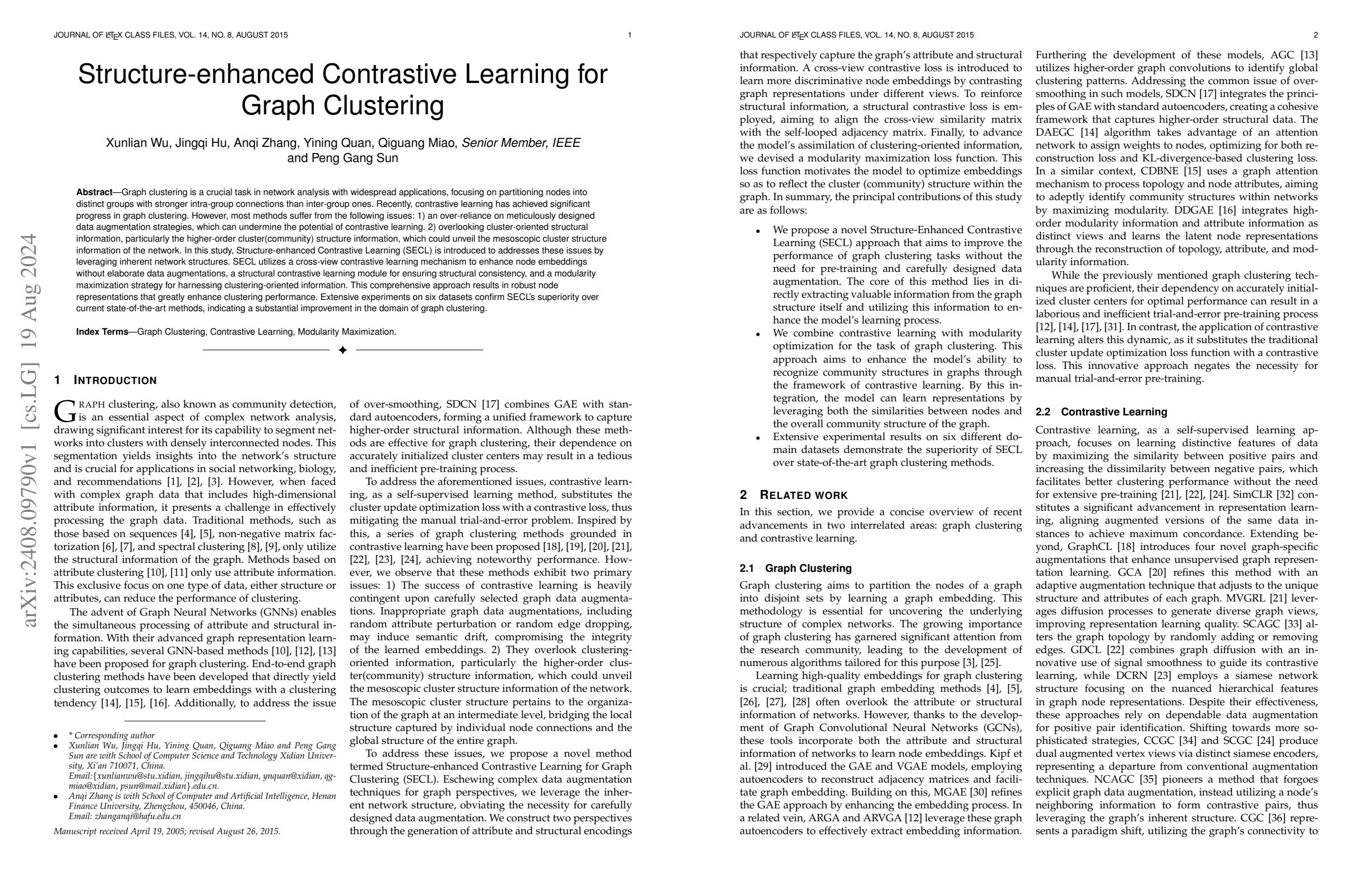 Structure-enhanced Contrastive Learning for Graph Clustering