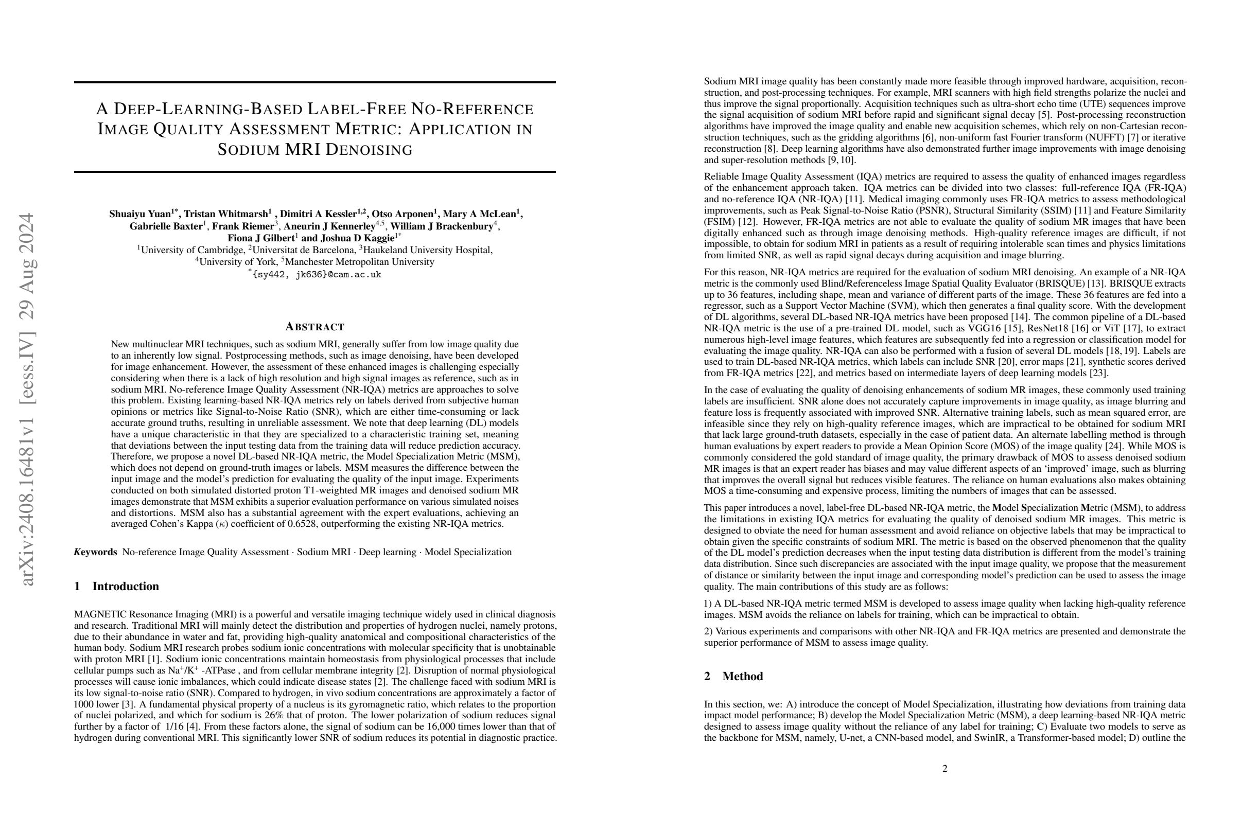 A Deep-Learning-Based Lable-free No-Reference Image Quality Assessment Metric: Application in ...