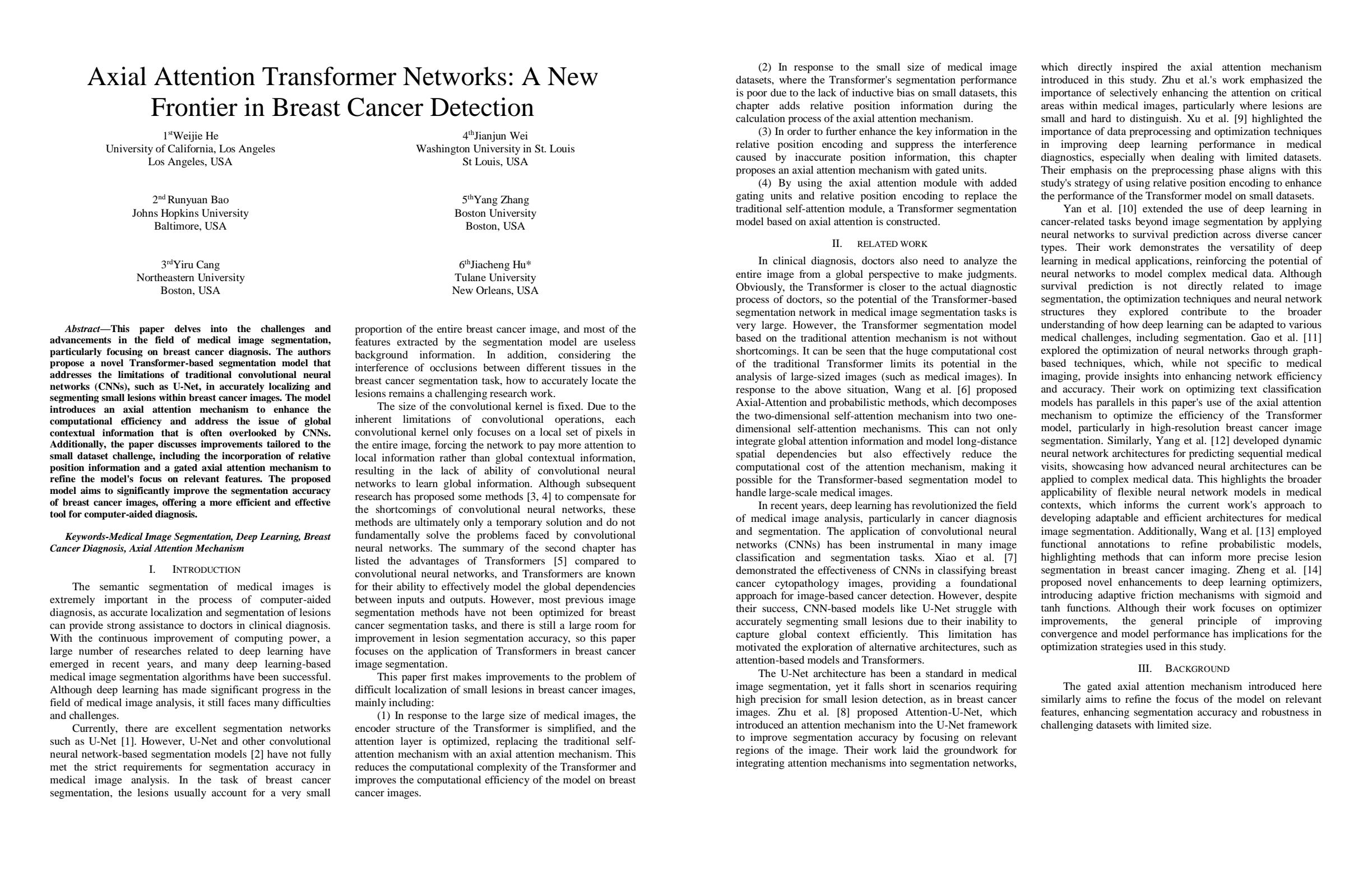 Axial Attention Transformer Networks: A New Frontier in Breast Cancer ...