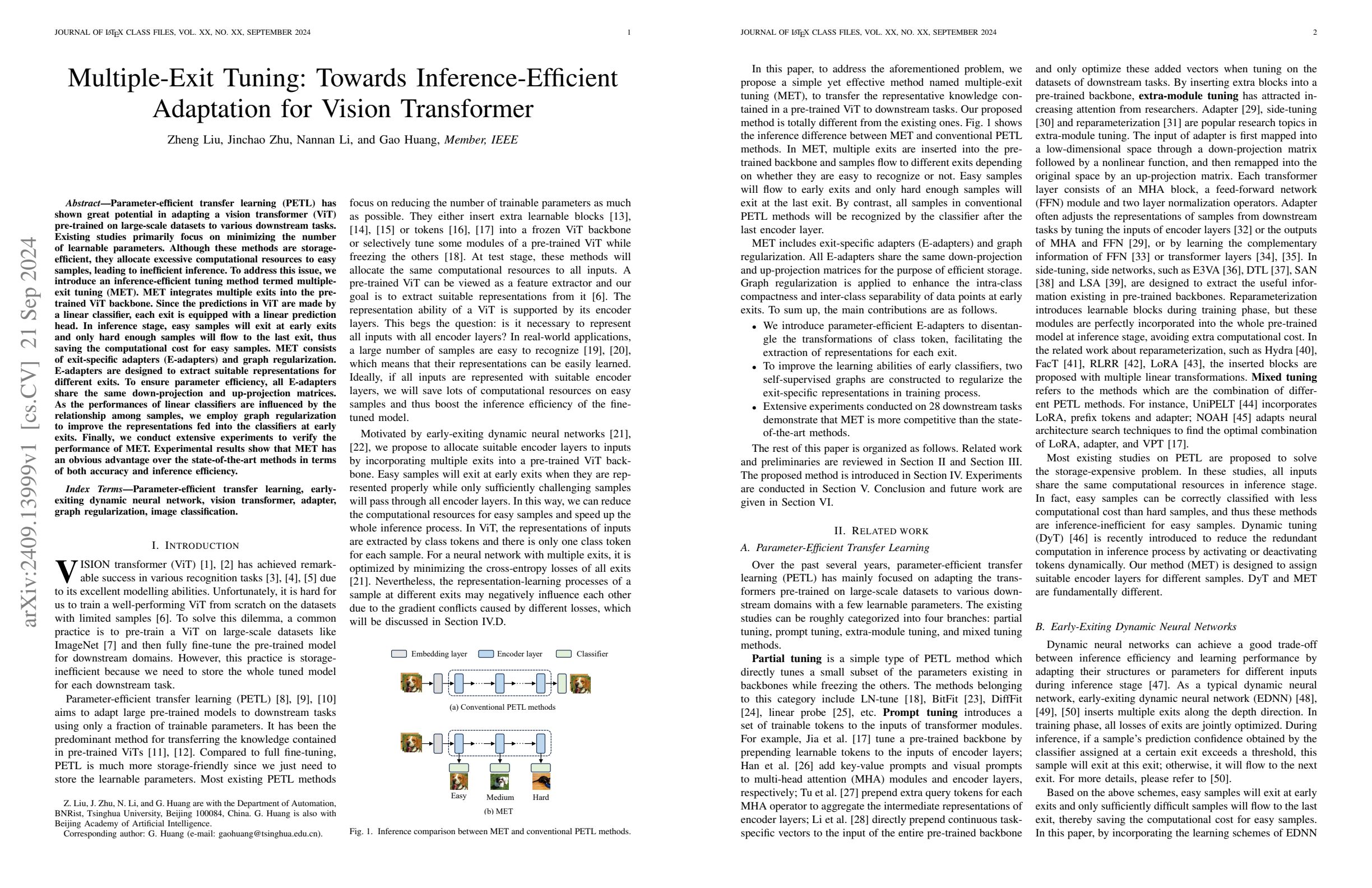 Multiple-Exit Tuning: Towards Inference-Efficient Adaptation for Vision Transformer