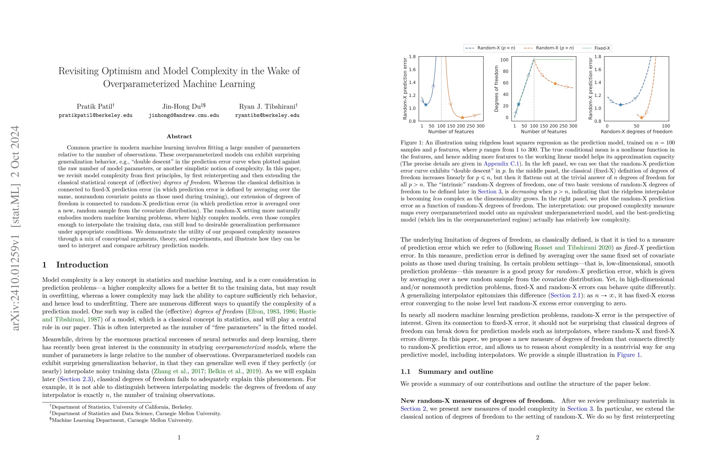 Revisiting Optimism and Model Complexity in the Wake of Overparameterized Machine Learning