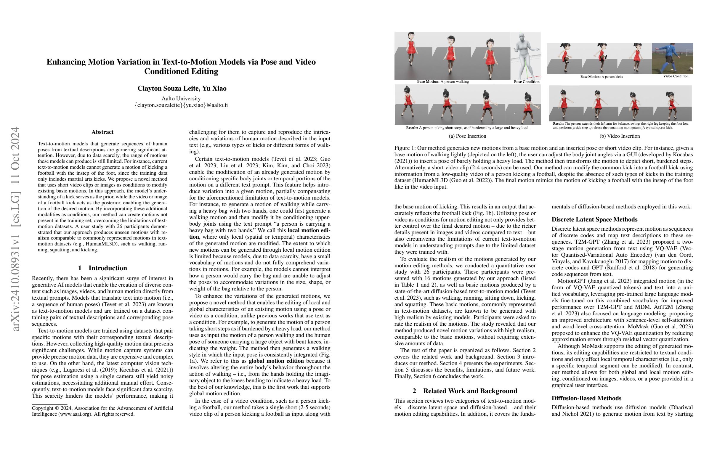 Enhancing Motion Variation in Text-to-Motion Models via Pose and Video Conditioned Editing