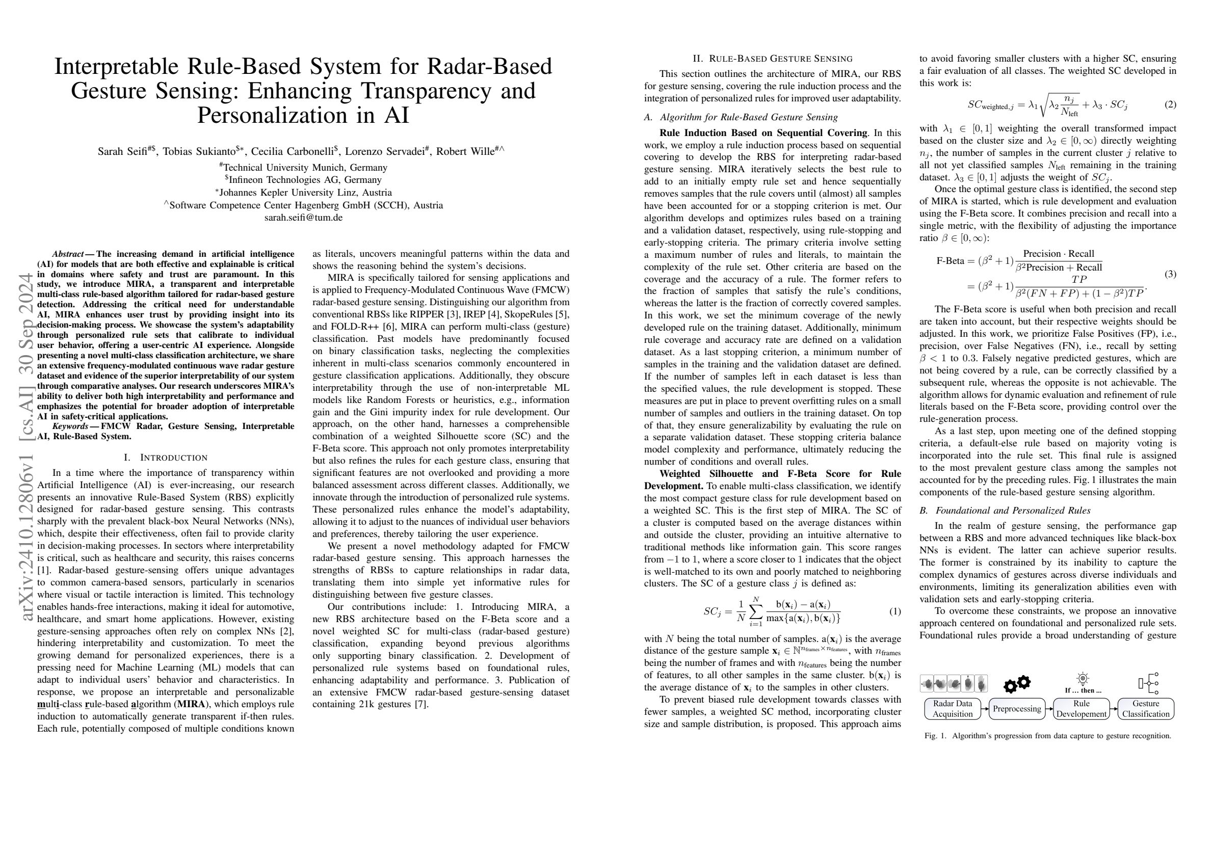 Interpretable Rule-Based System for Radar-Based Gesture Sensing: Enhancing Transparency and ...