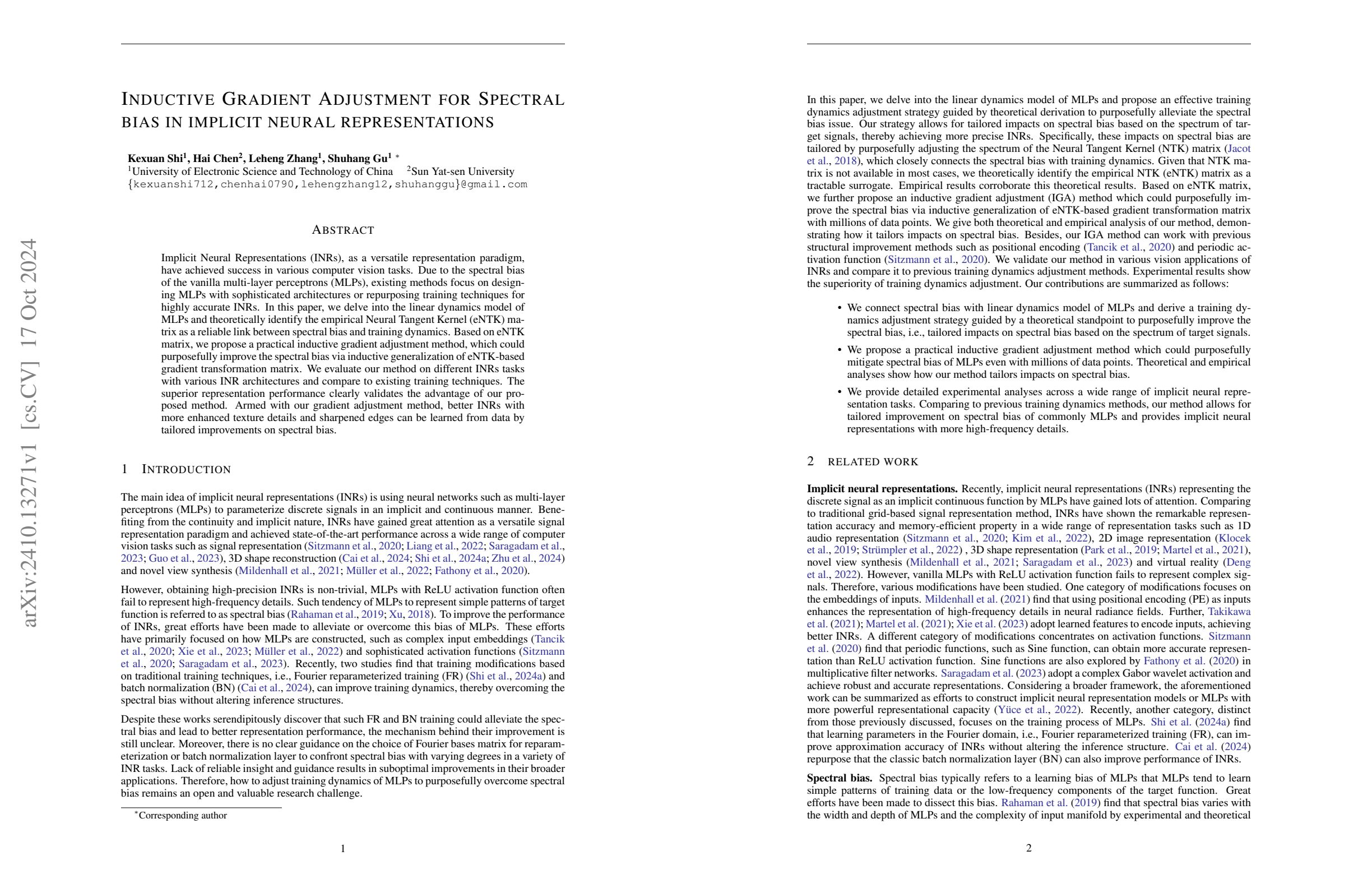 Inductive Gradient Adjustment For Spectral Bias In Implicit Neural ...