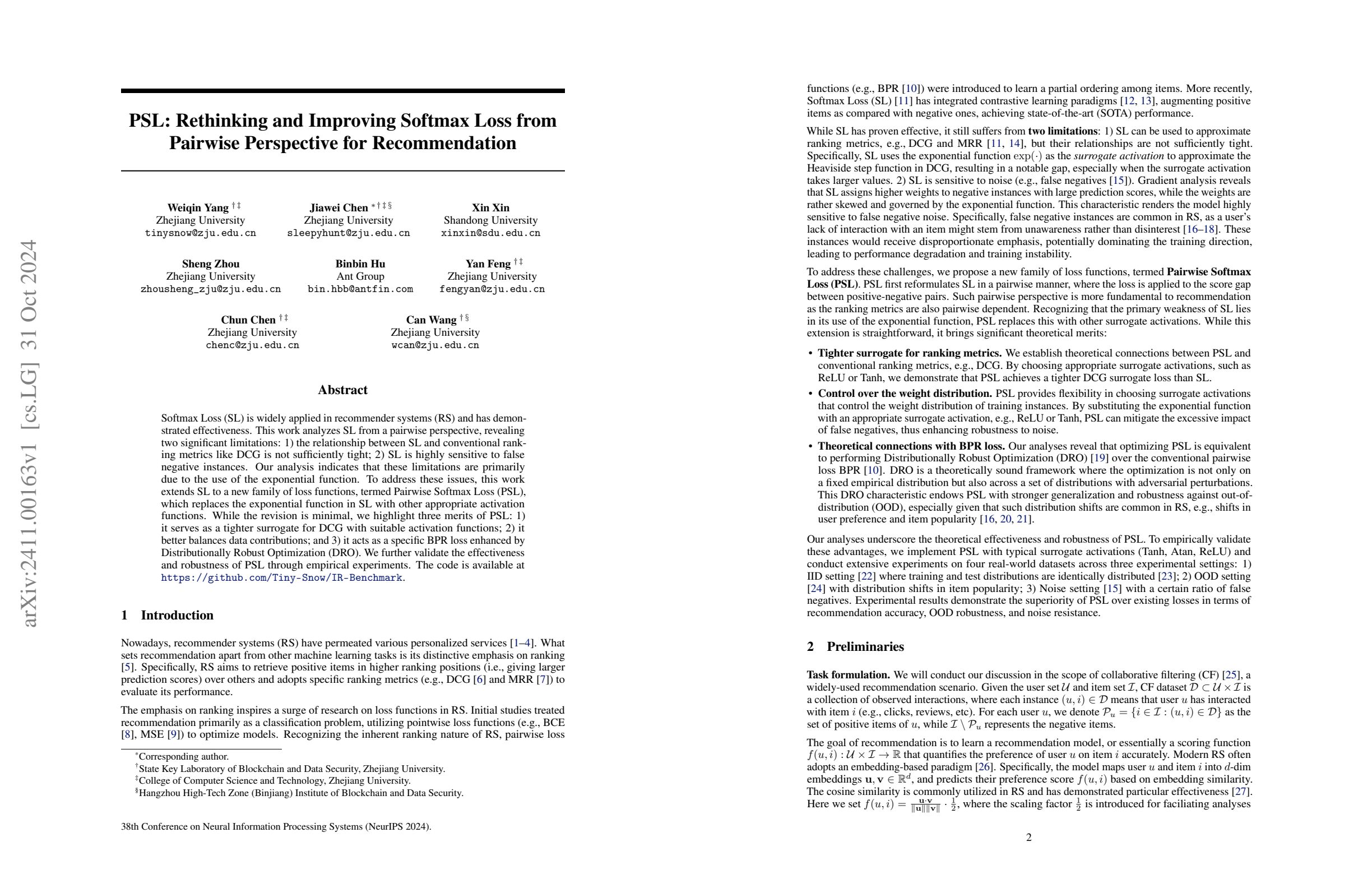 PSL: Rethinking and Improving Softmax Loss from Pairwise Perspective ...