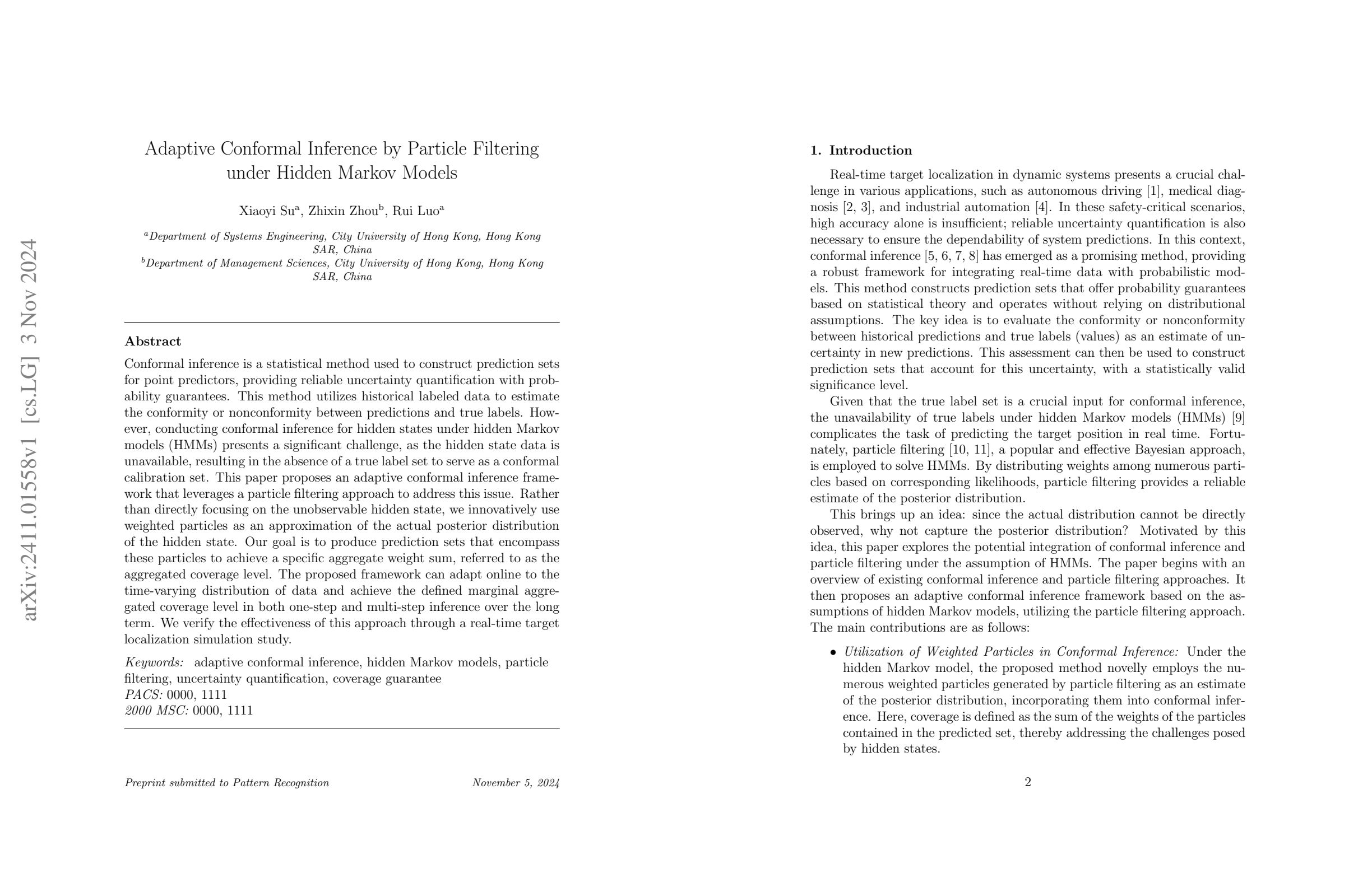 Adaptive Conformal Inference by Particle Filtering under Hidden Markov ...