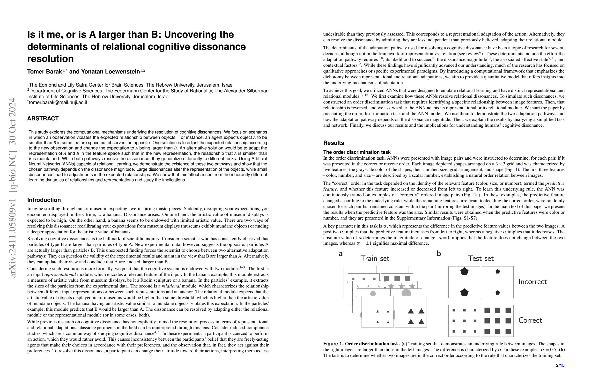 Is it me, or is A larger than B: Uncovering the determinants of ...