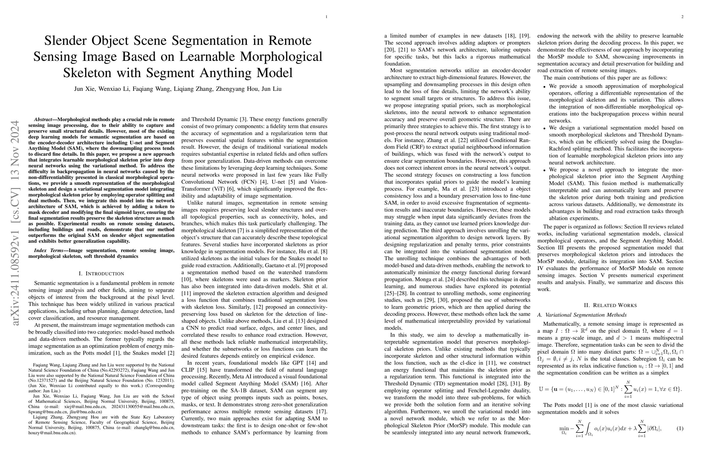 Slender Object Scene Segmentation in Remote Sensing Image Based on ...