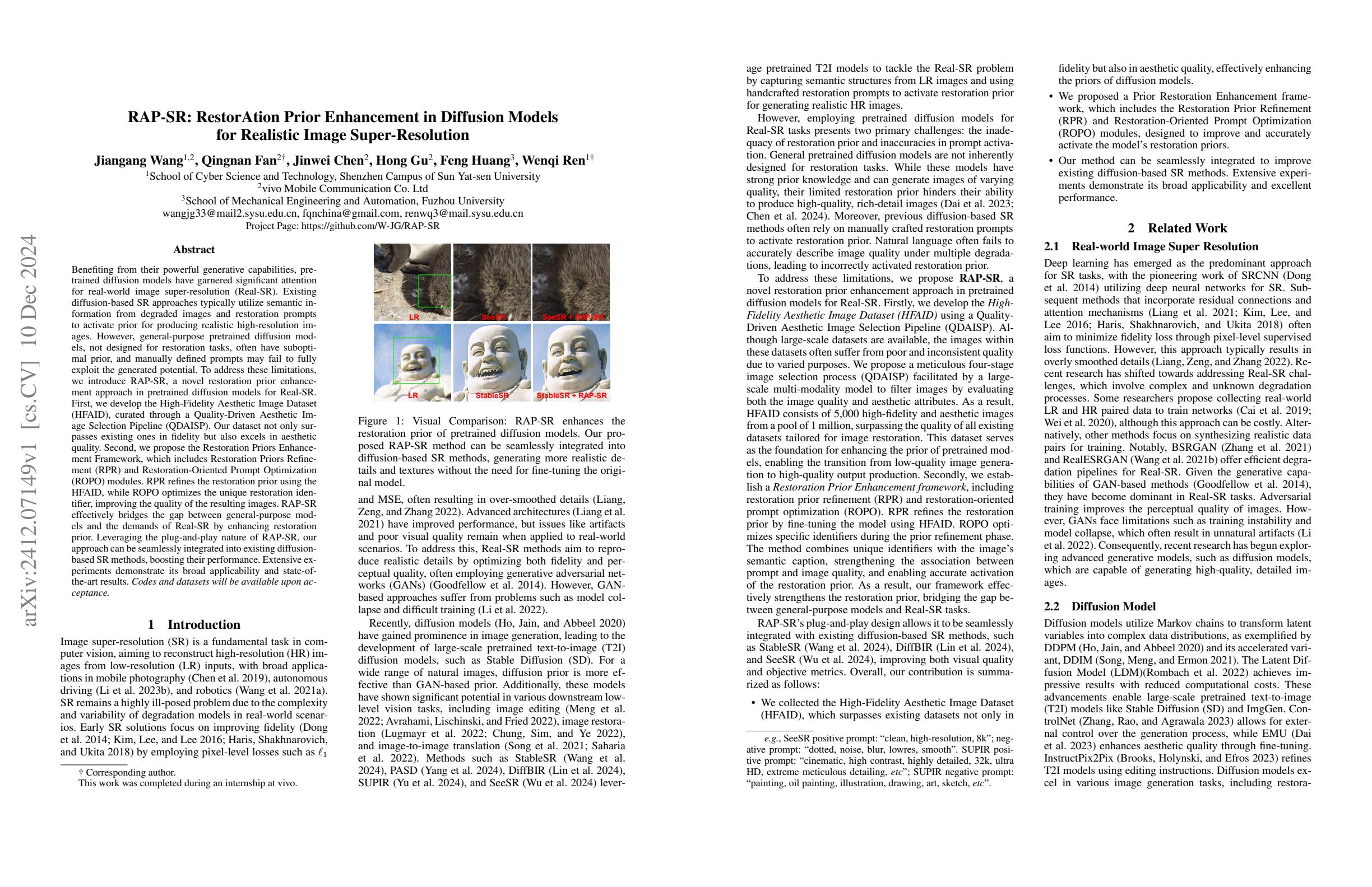 RAP-SR: RestorAtion Prior Enhancement in Diffusion Models for Realistic ...