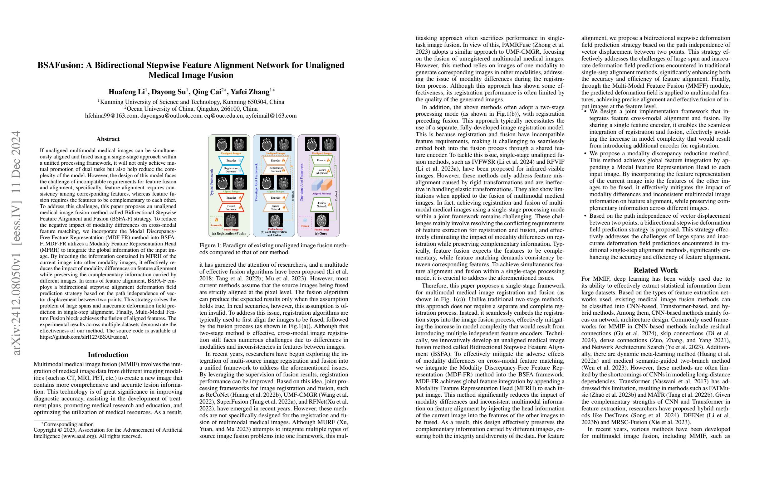 BSAFusion: A Bidirectional Stepwise Feature Alignment Network for ...