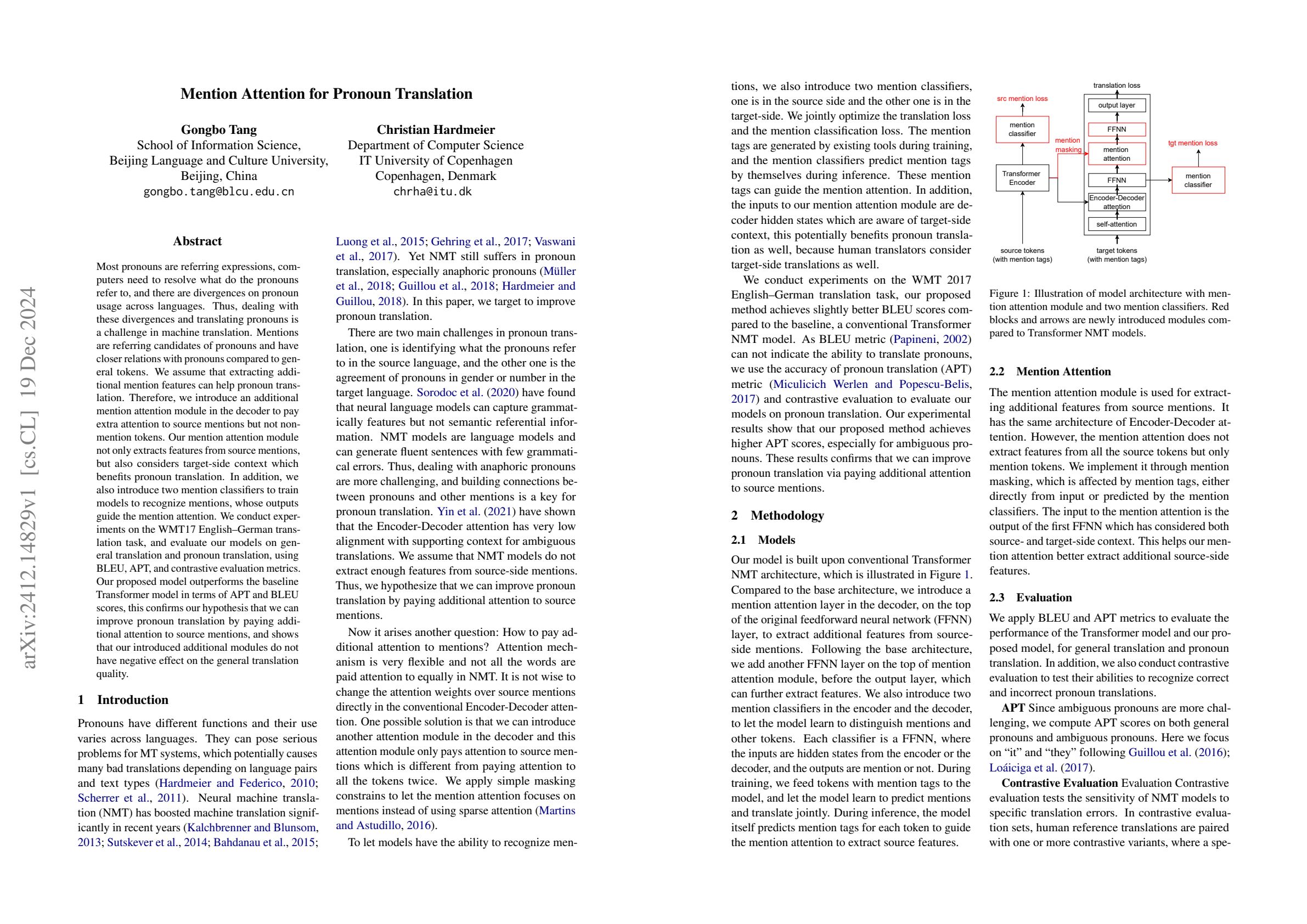 Mention Attention for Pronoun Translation