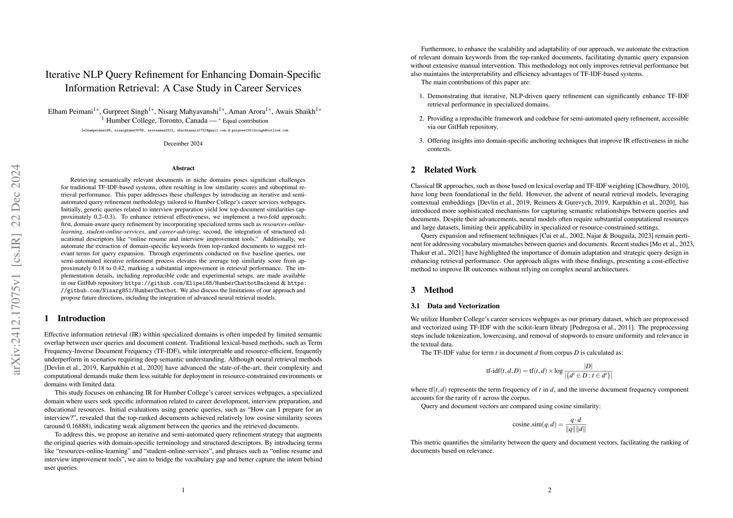 Iterative NLP Query Refinement for Enhancing Domain-Specific ...