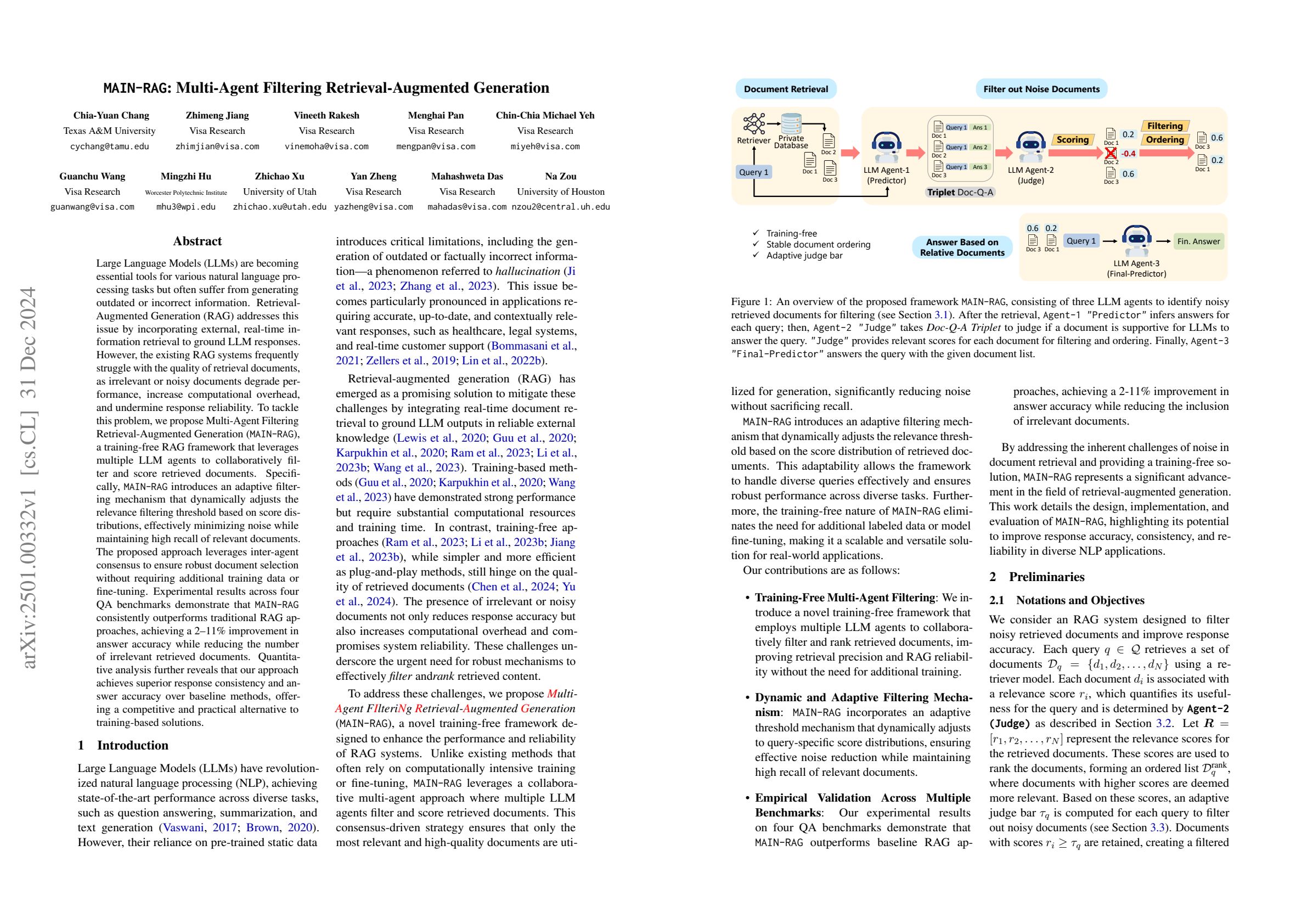 MAIN-RAG: Multi-Agent Filtering Retrieval-Augmented Generation