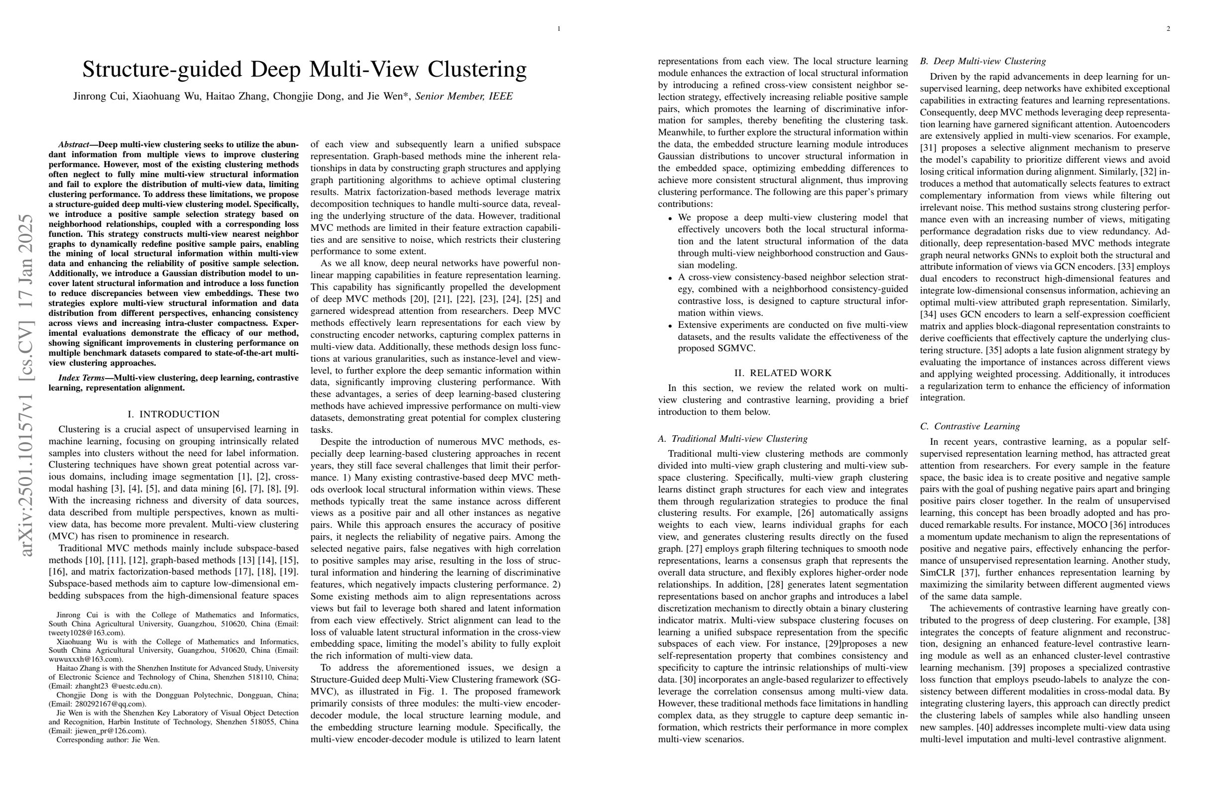 Structure-guided Deep Multi-View Clustering