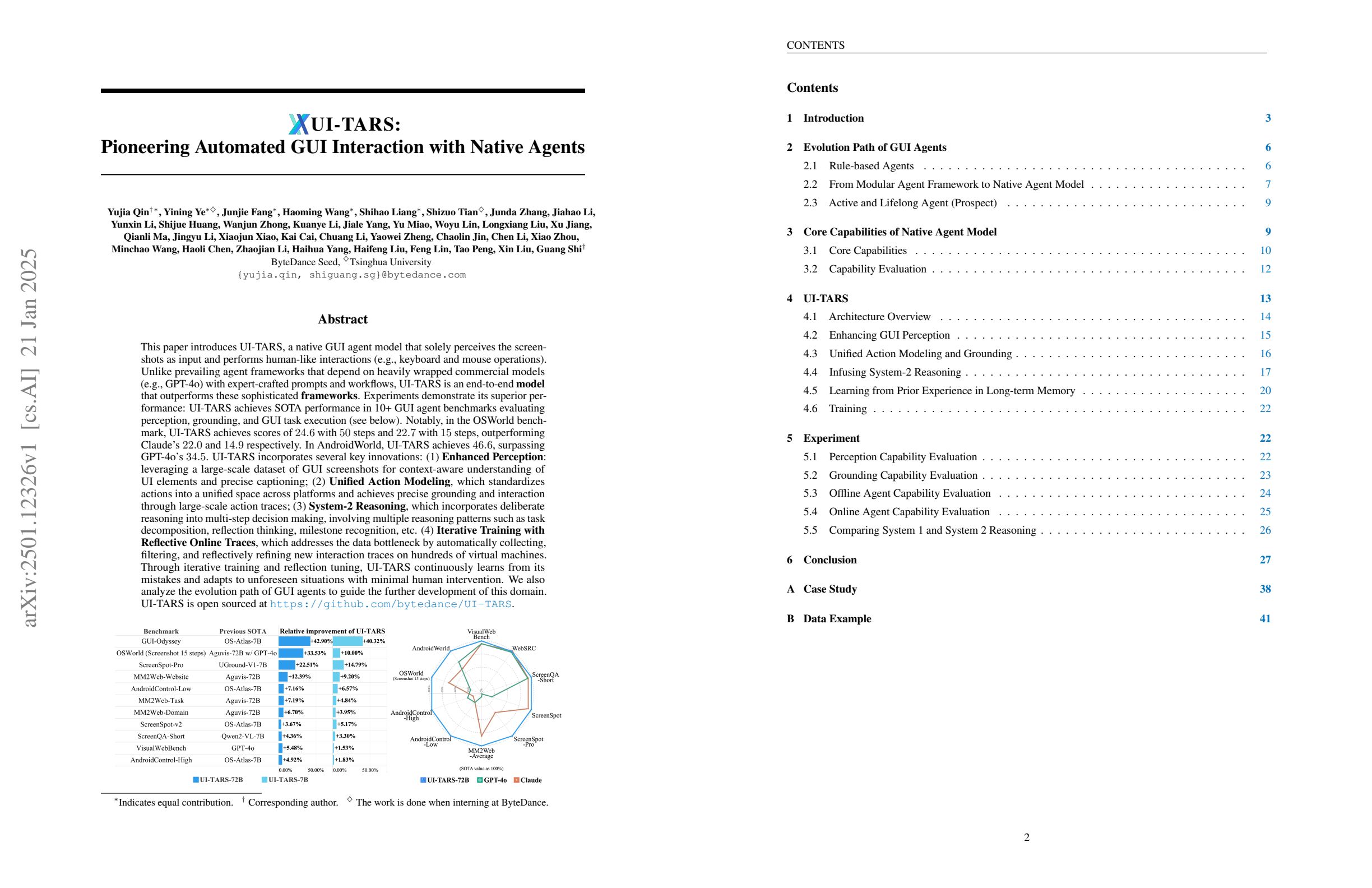 UI-TARS: Pioneering Automated GUI Interaction with Native Agents