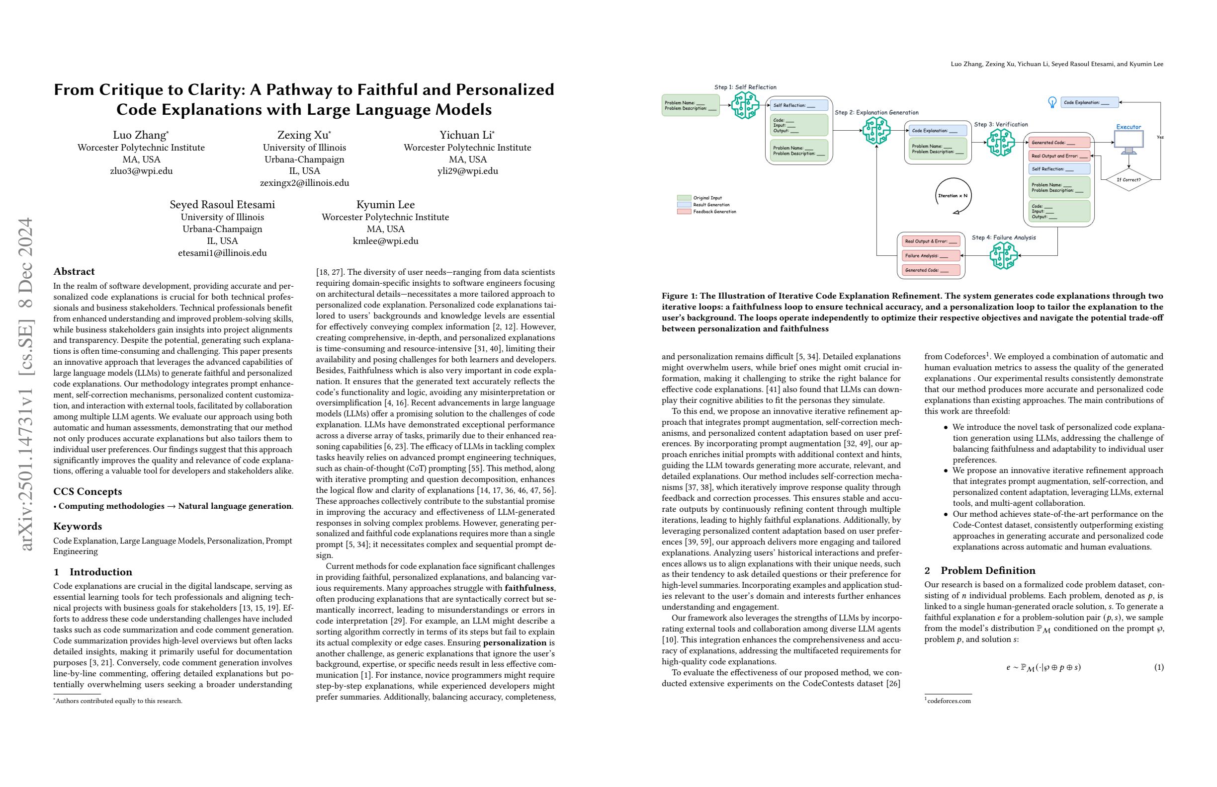 From Critique to Clarity: A Pathway to Faithful and Personalized Code Explanations with Large ...