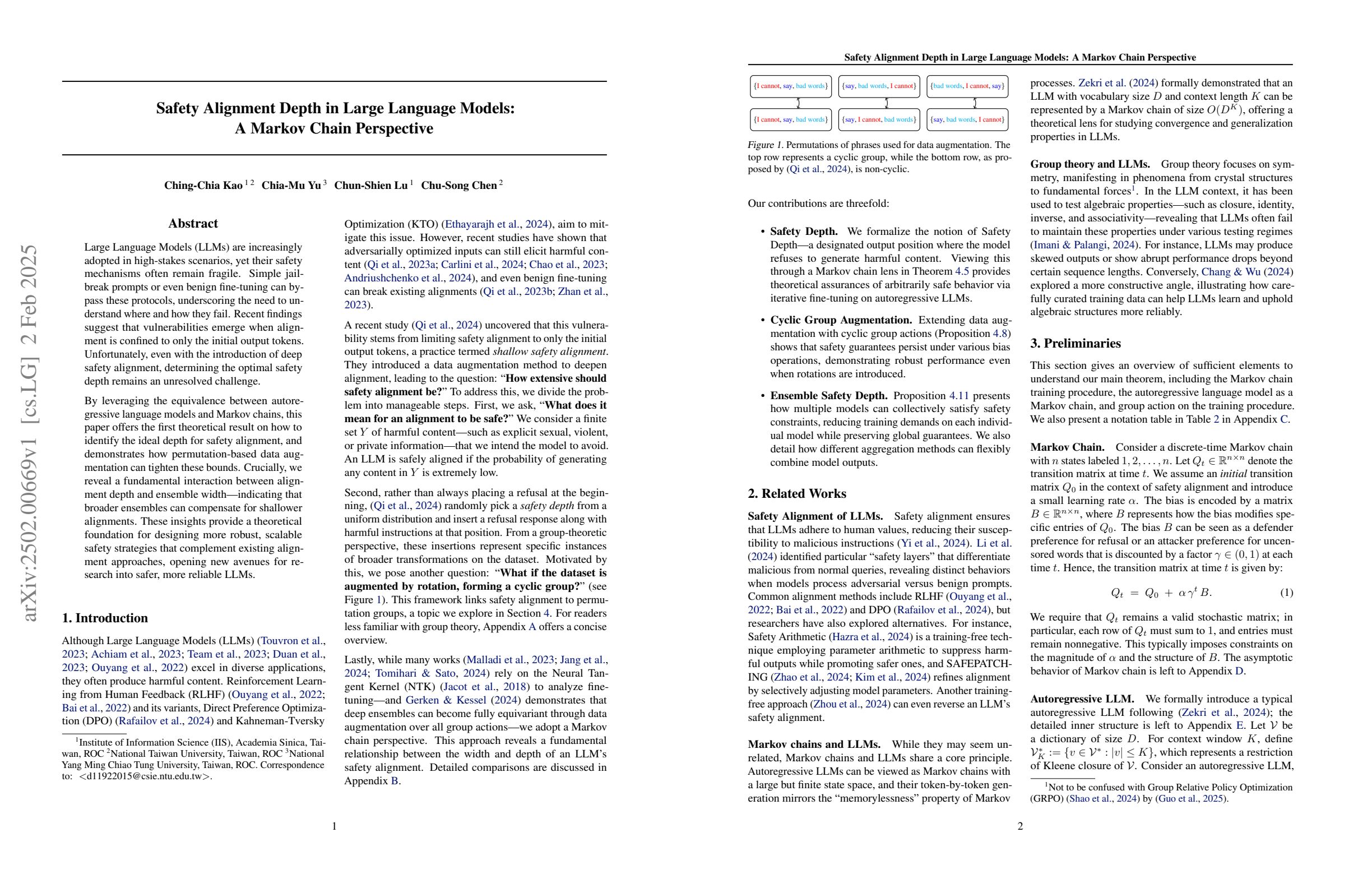 Safety Alignment Depth in Large Language Models: A Markov Chain Perspective