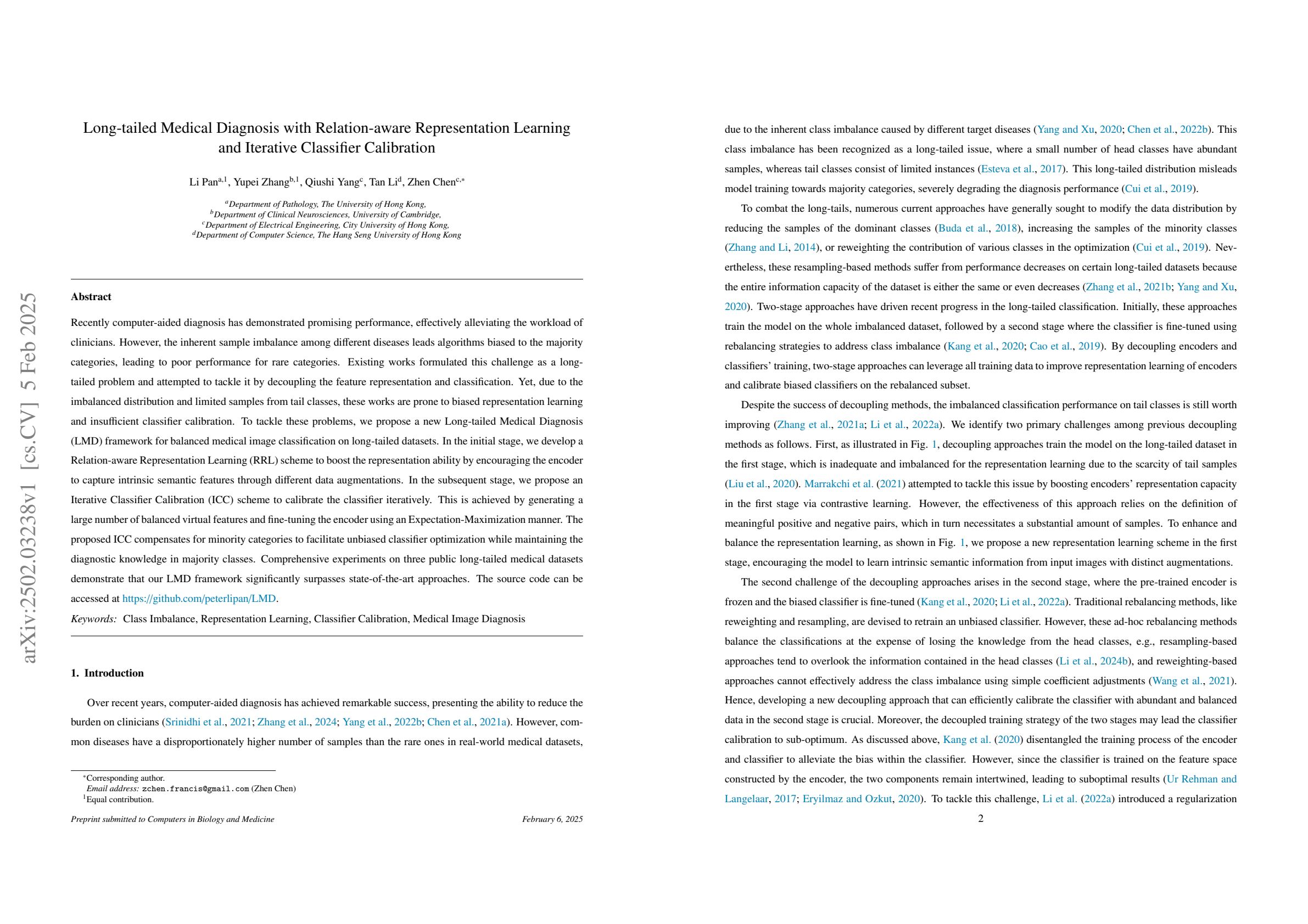 Long-tailed Medical Diagnosis with Relation-aware Representation Learning and Iterative ...