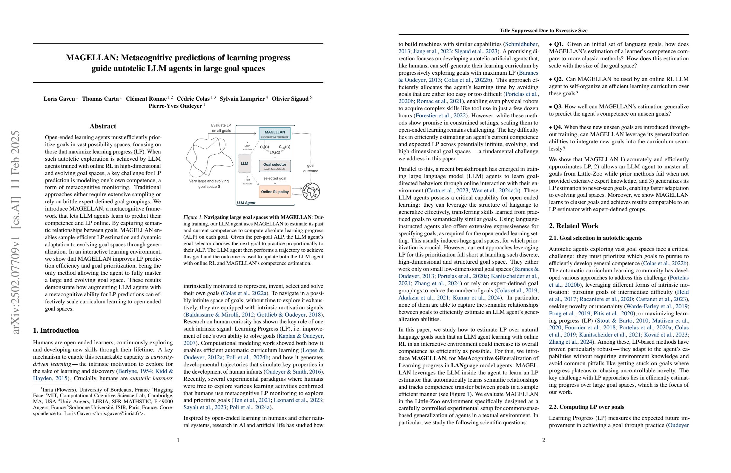 MAGELLAN: Metacognitive predictions of learning progress guide ...