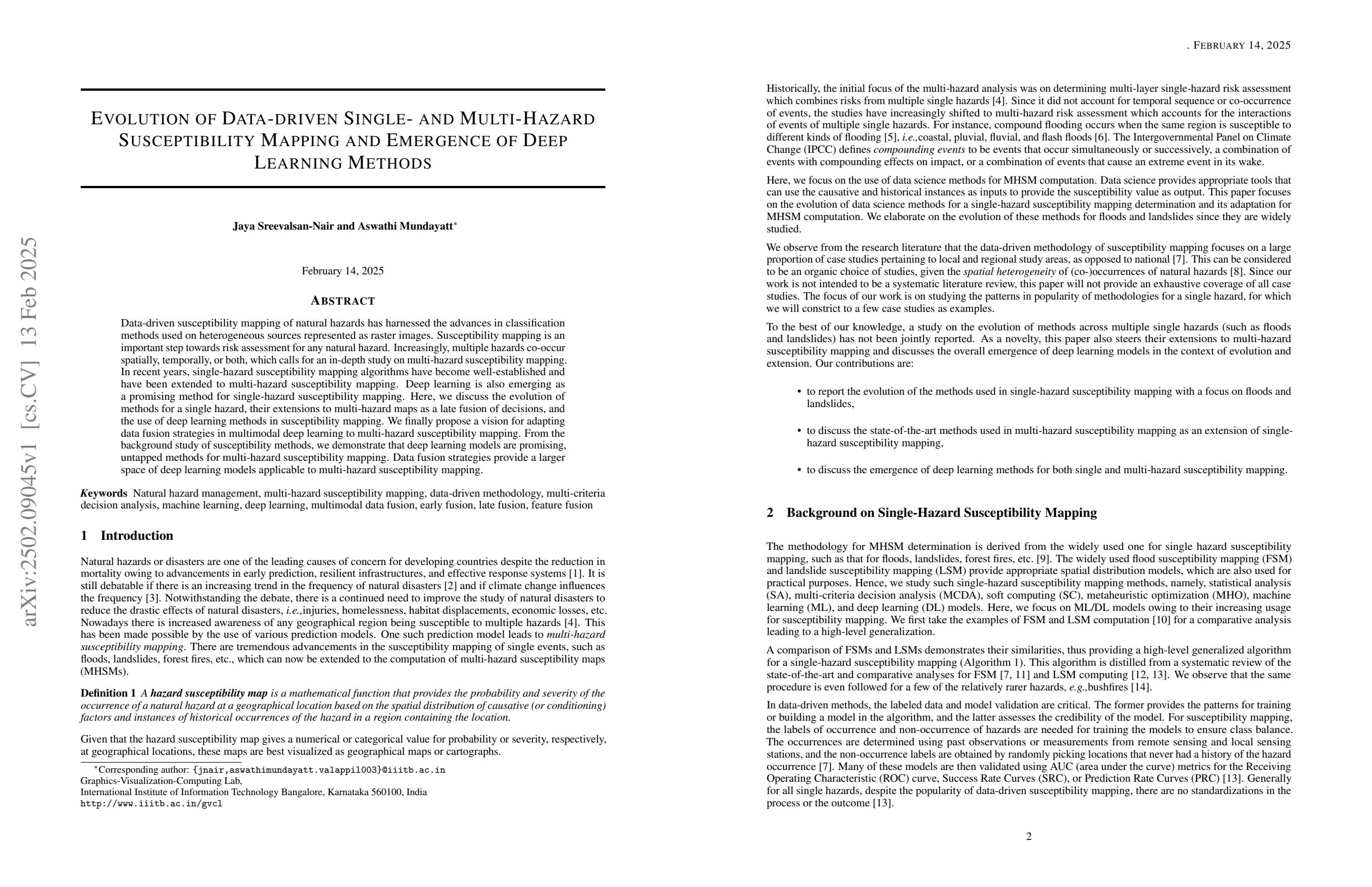 Evolution of Data-driven Single- and Multi-Hazard Susceptibility Mapping and Emergence of Deep ...