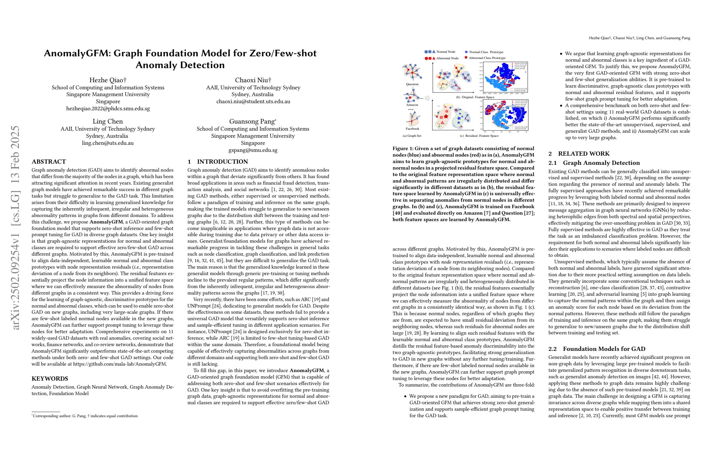 AnomalyGFM: Graph Foundation Model for Zero/Few-shot Anomaly Detection