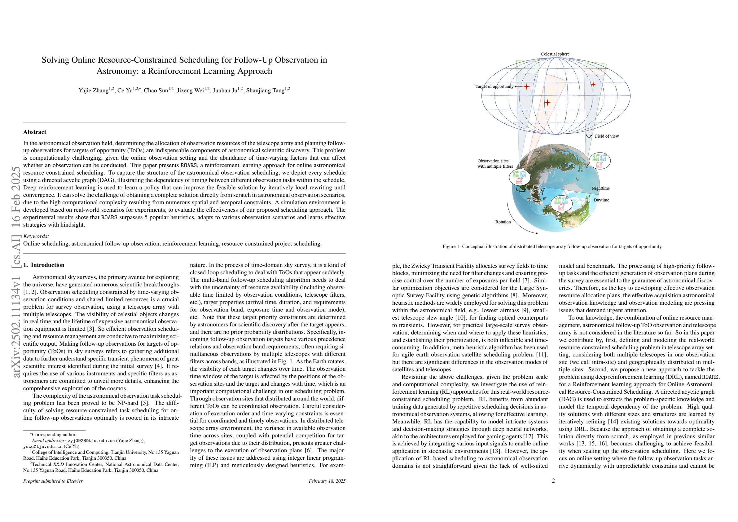 Solving Online Resource-Constrained Scheduling for Follow-Up Observation in Astronomy: a ...