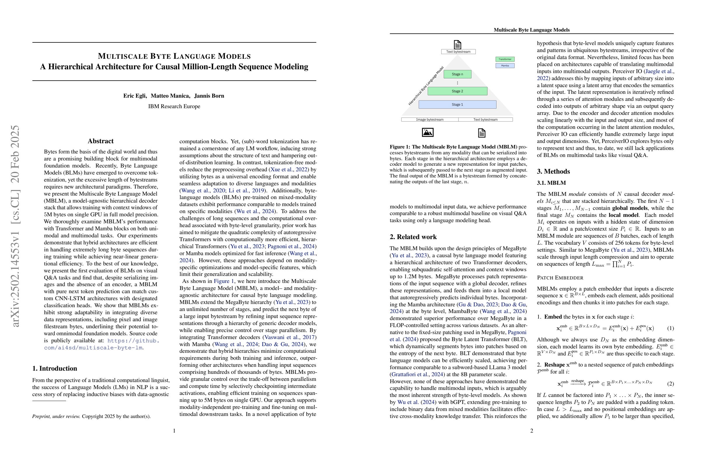 Multiscale Byte Language Models -- A Hierarchical Architecture for Causal Million-Length ...