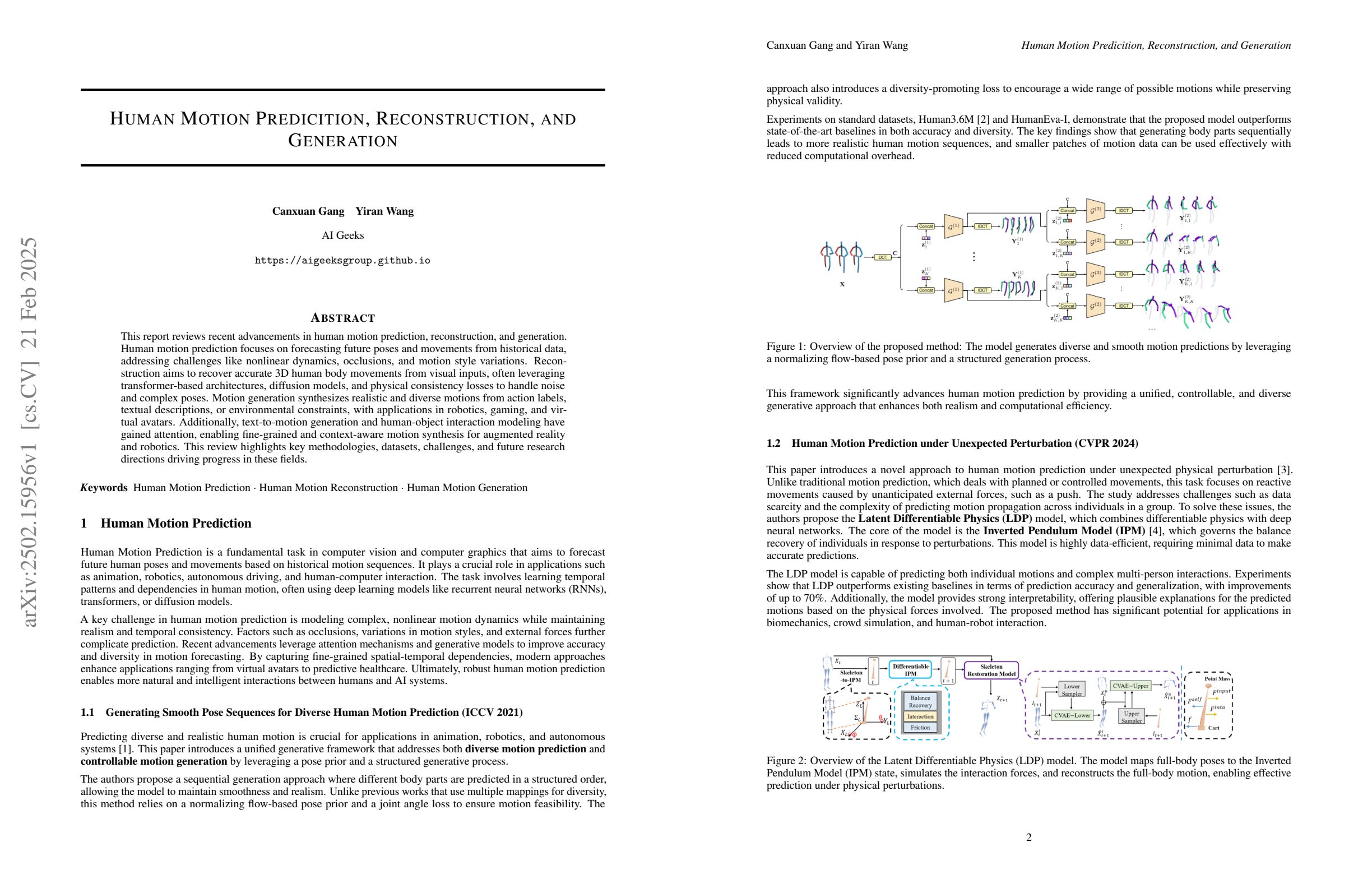 Human Motion Prediction, Reconstruction, and Generation