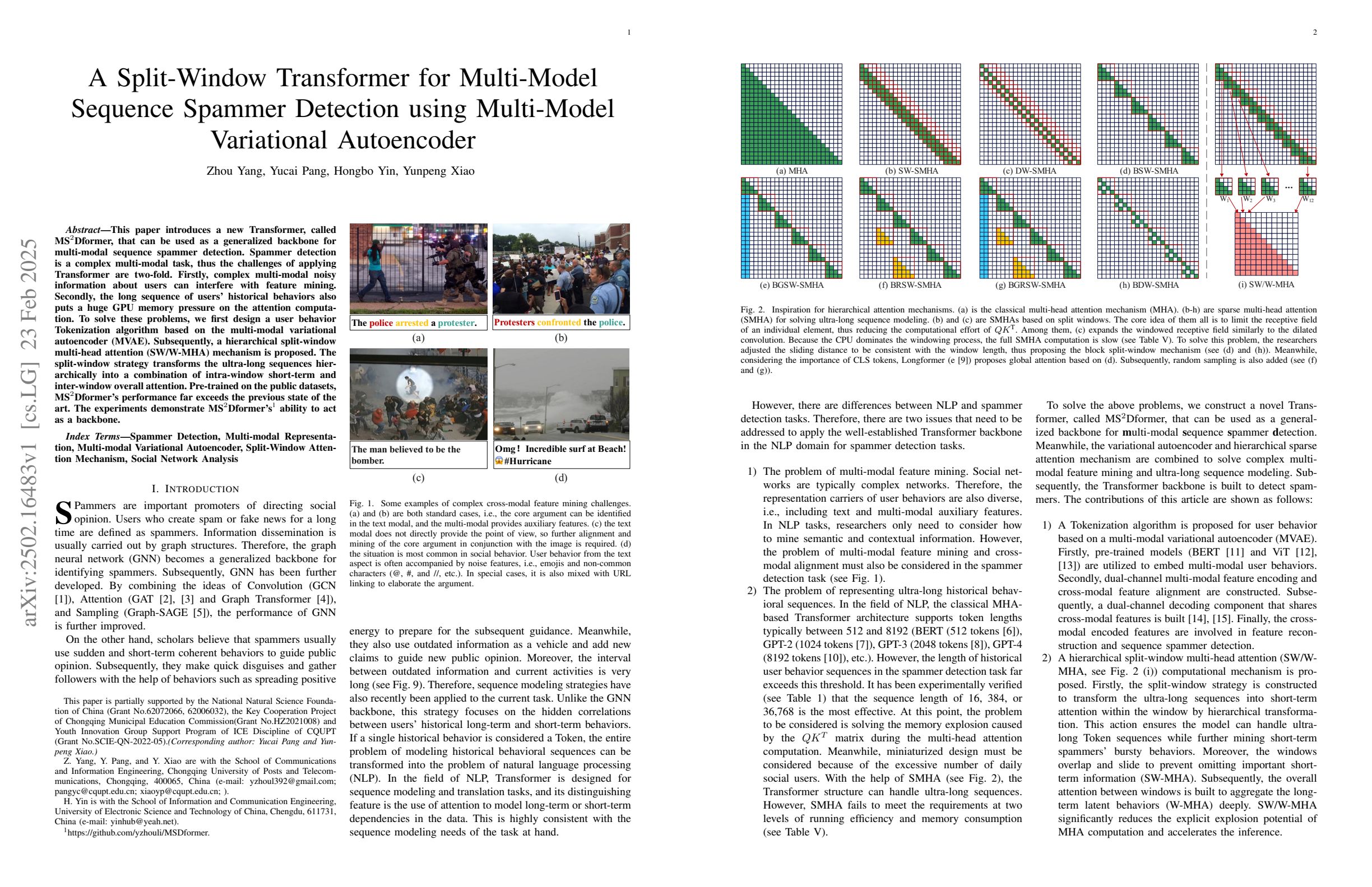 A Split-Window Transformer for Multi-Model Sequence Spammer Detection using Multi-Model ...